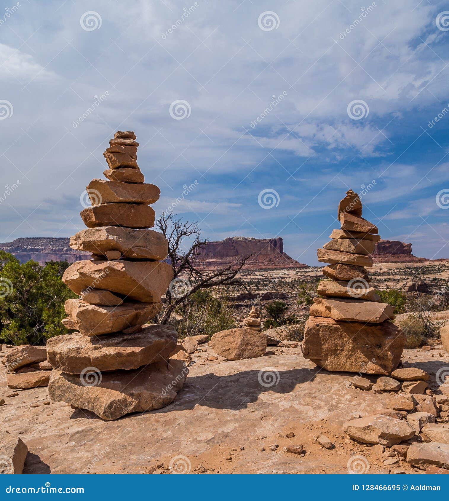 Cairns on the hiking trail stock image. Image of cairn - 128466695