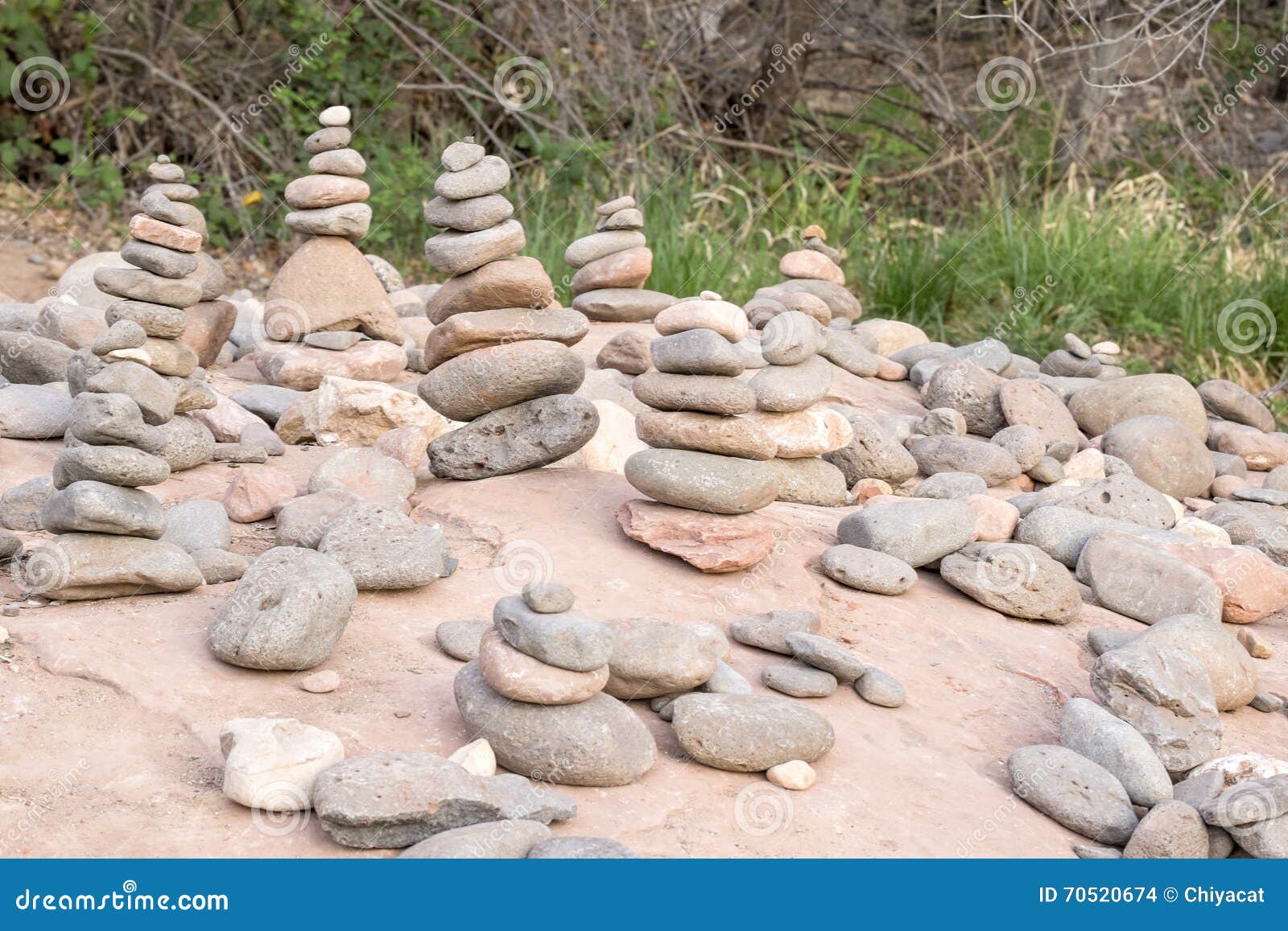 Cairns in the Park stock photo. Image of cairns, gravels - 70520674