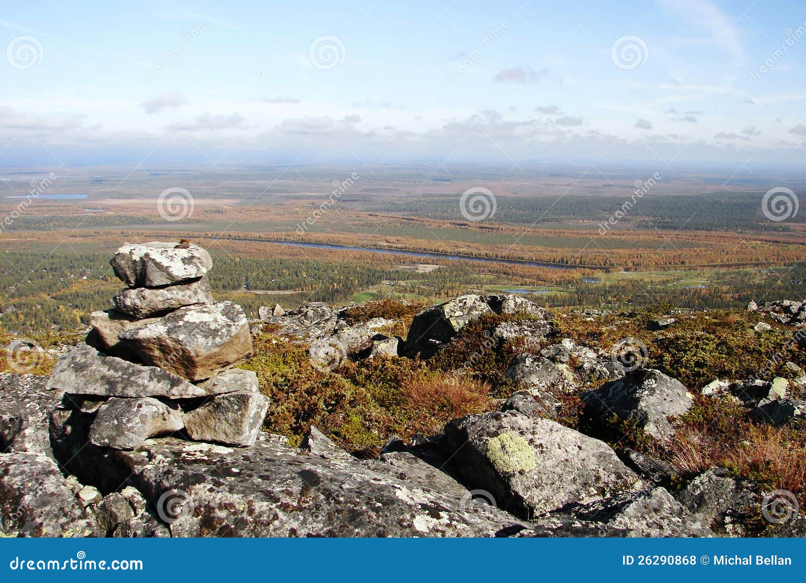 Cairns or Rock Piles on the Top of Mountain Stock Photo - Image of ...