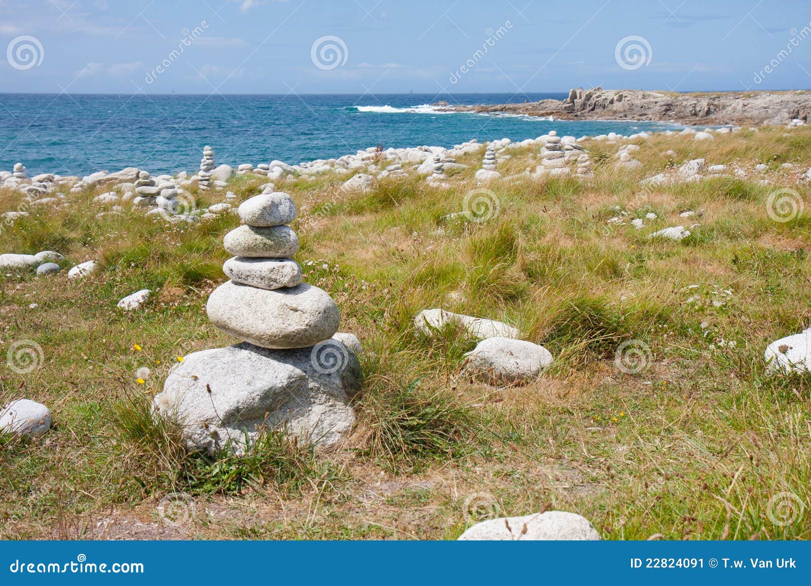 Cairns and Stones at the French Coast Stock Image - Image of fulcrum ...