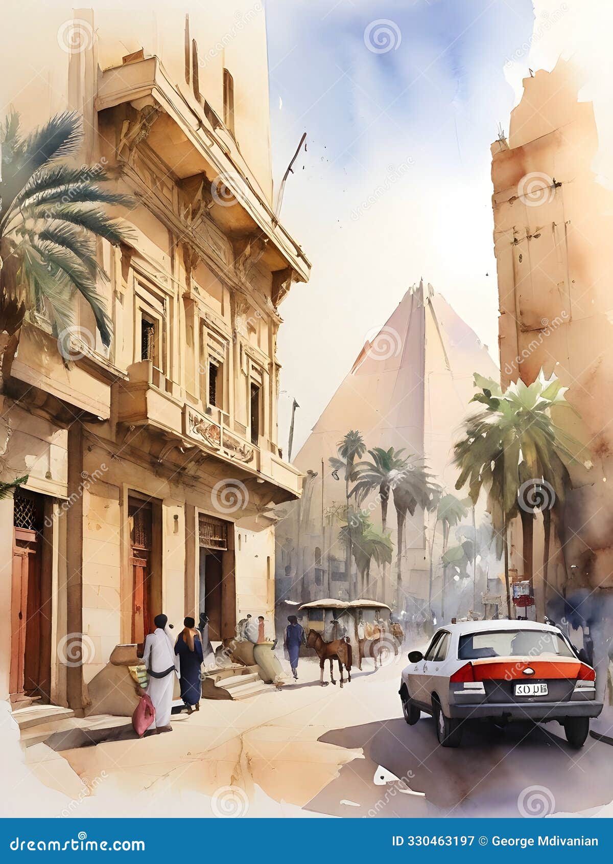 Cairo City Skyline, Egypt Cartoon Vector | CartoonDealer.com #98840353