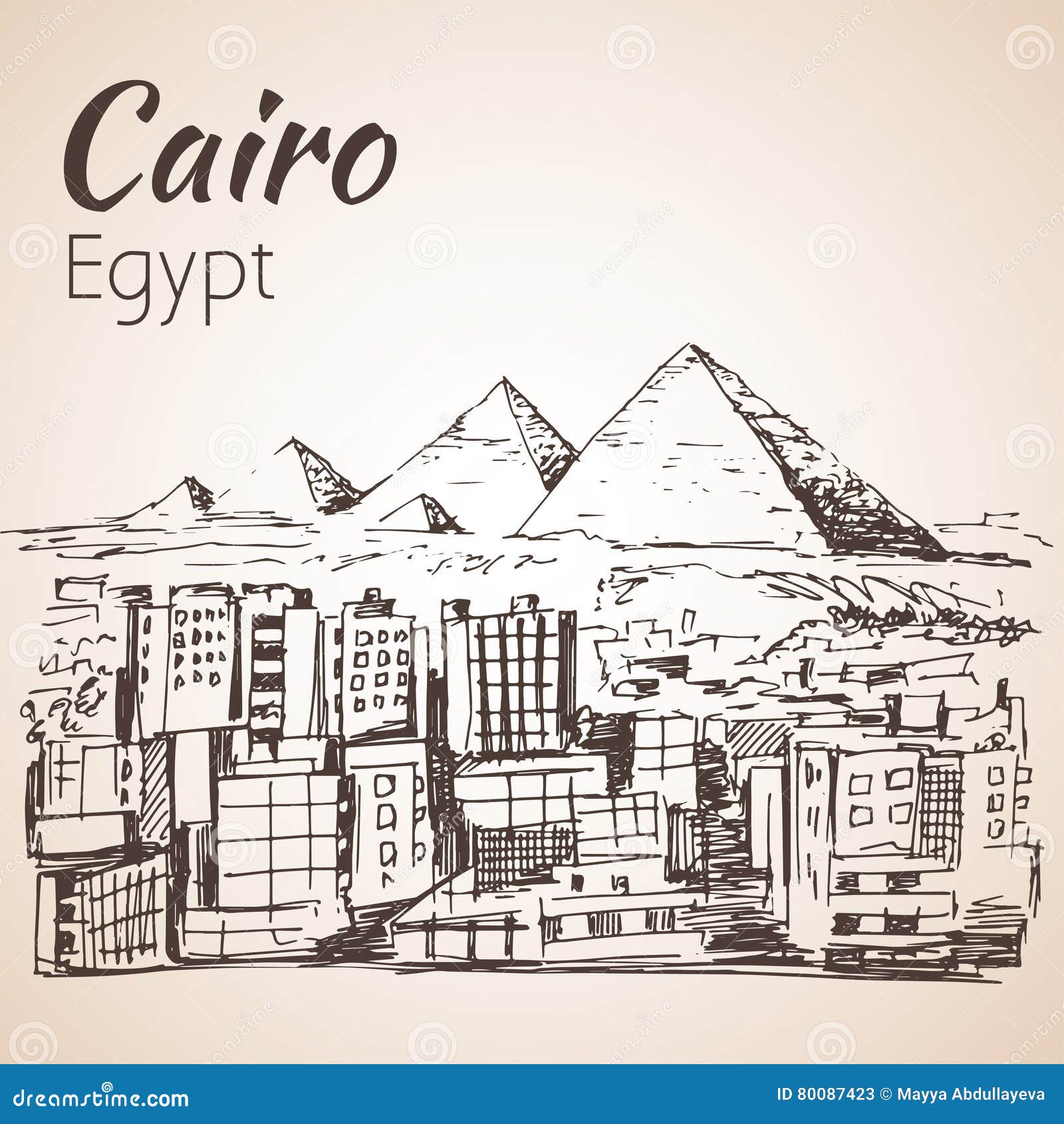 Cairo City Skyline, Egypt Cartoon Vector | CartoonDealer.com #98840353