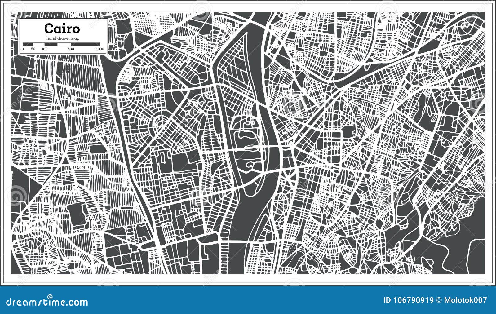 Cairo Egypt City Map in Retro Style. Stock Vector - Illustration of ...