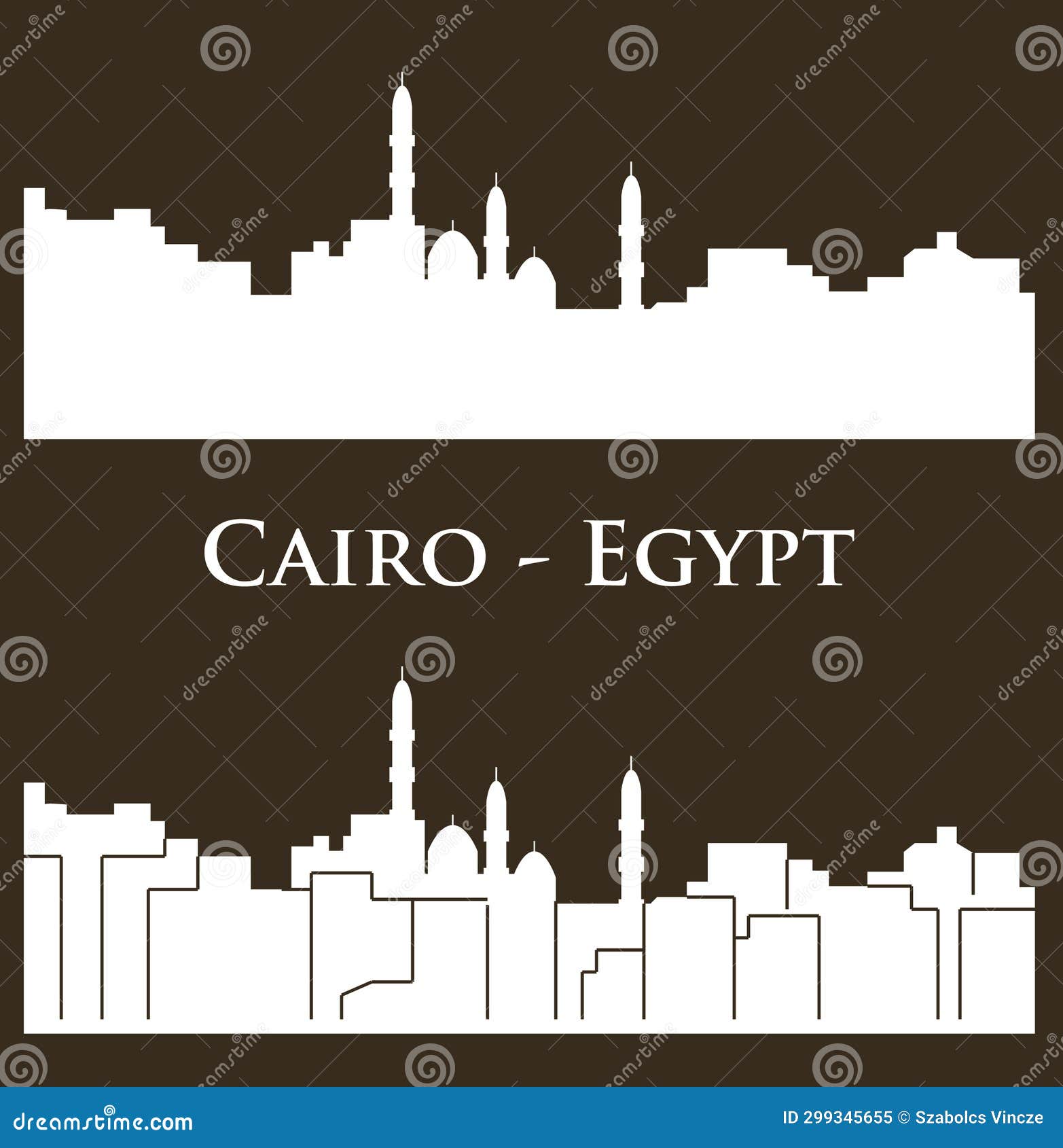 Cairo, Egypt City Silhouette Stock Illustration - Illustration of ...