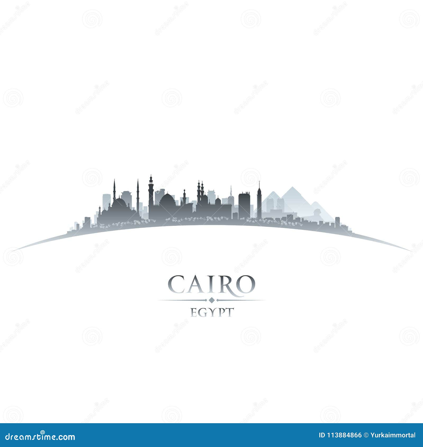 Cairo Egypt Skyline Detailed Vector Silhouette | CartoonDealer.com ...