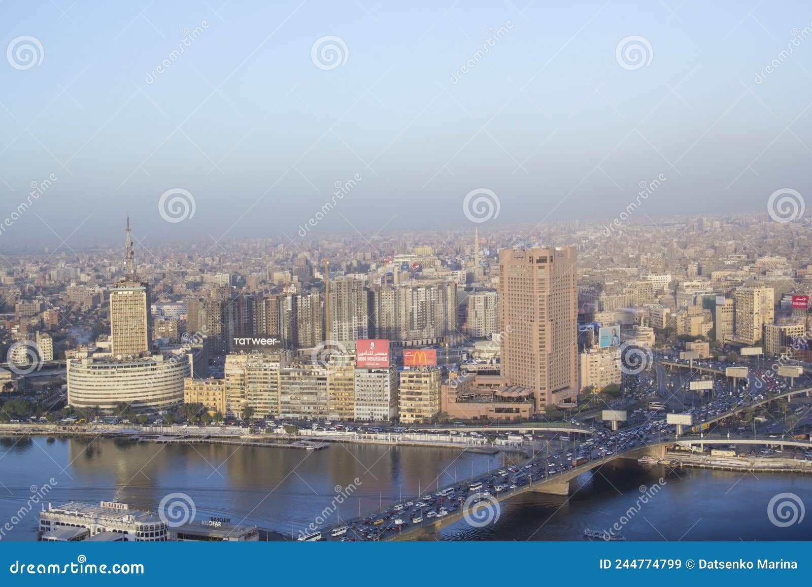 CAIRO, EGYPT - DECEMBER 29, 2021: Beautiful View of the Center of Cairo ...