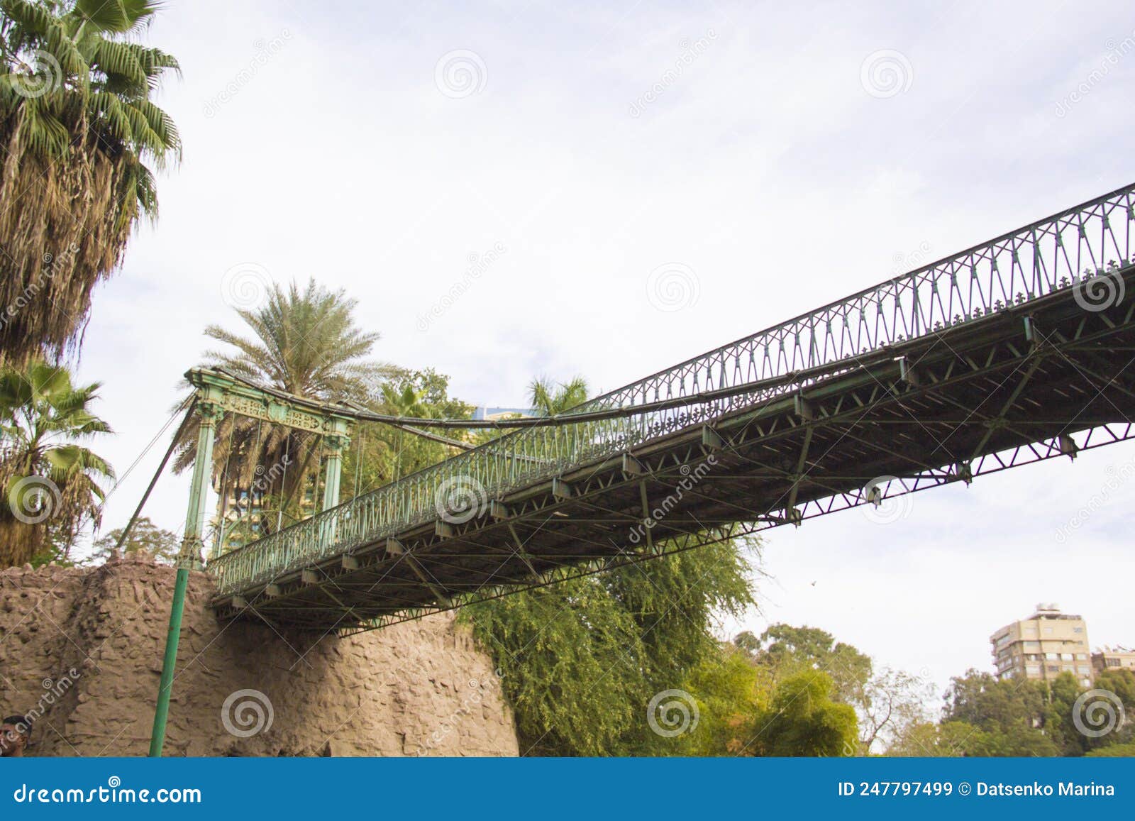 CAIRO, EGYPT - DECEMBER 29, 2021: Bridge by Gustave Eiffel in Giza Zoo ...