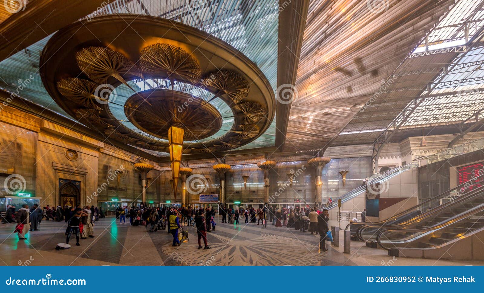 CAIRO, EGYPT - FEBRUARY 1, 2019: Interior of Ramses Railway Station in ...