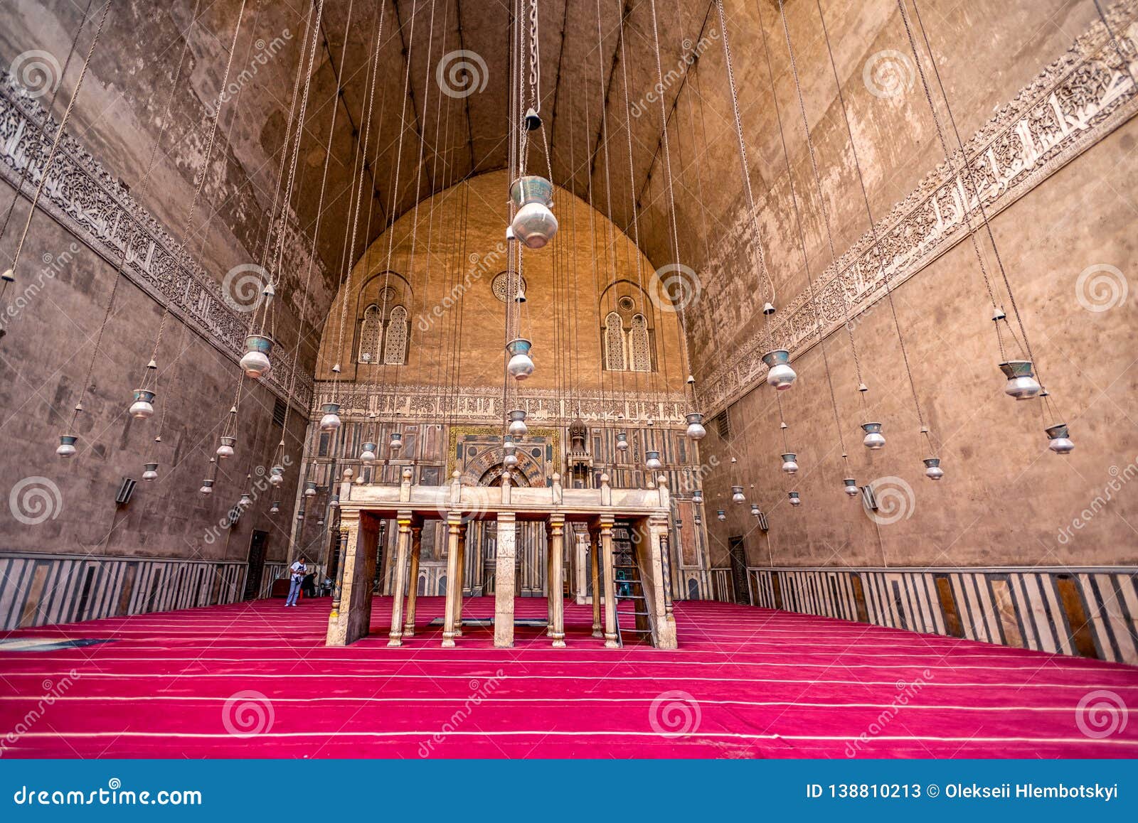 Hall At Mamluk Era Sultan Al Ghuri Mausoleum With Decorated Marble ...