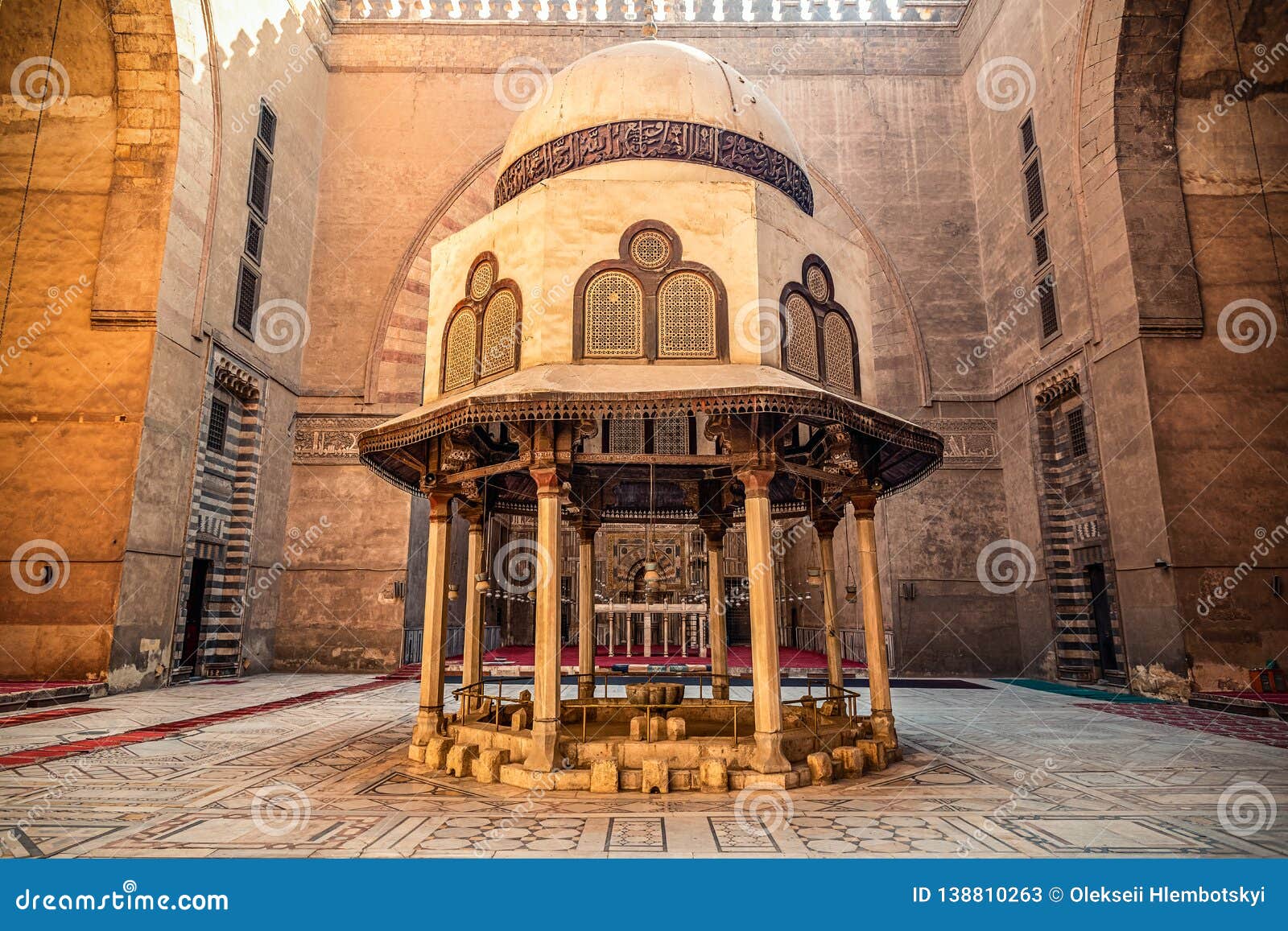 Hall At Mamluk Era Sultan Al Ghuri Mausoleum With Decorated Marble ...