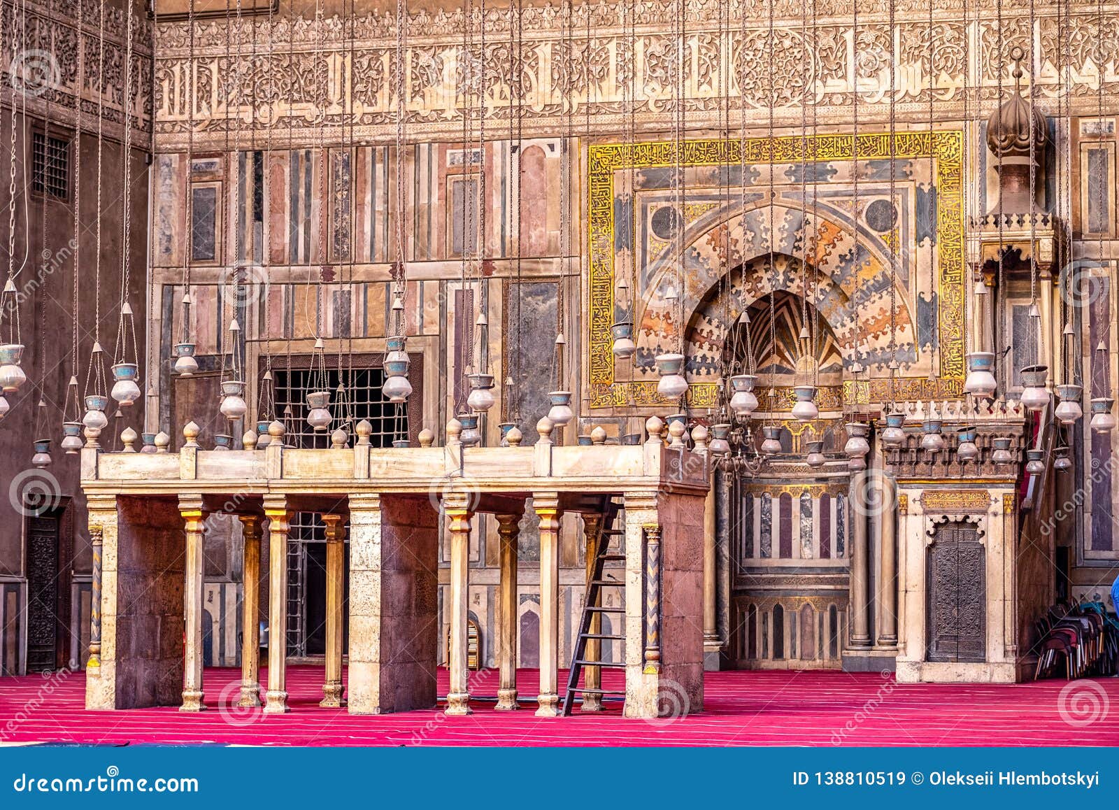 Hall At Mamluk Era Sultan Al Ghuri Mausoleum With Decorated Marble ...