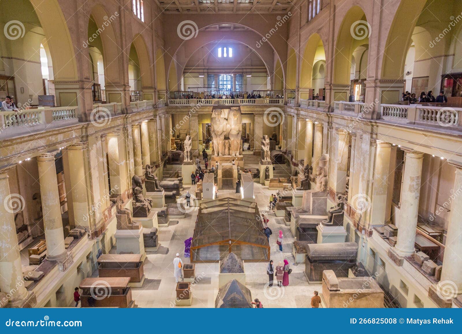 CAIRO, EGYPT - JANUARY 27, 2019: Atrium of the Egyptian Museum in Cairo ...