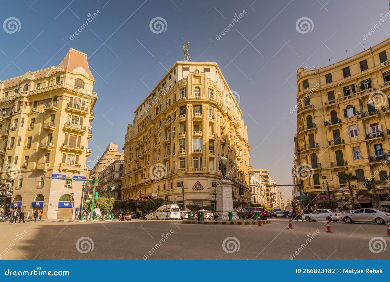 CAIRO, EGYPT - JANUARY 26, 2019: View of Talaat Harb Square in Cairo ...
