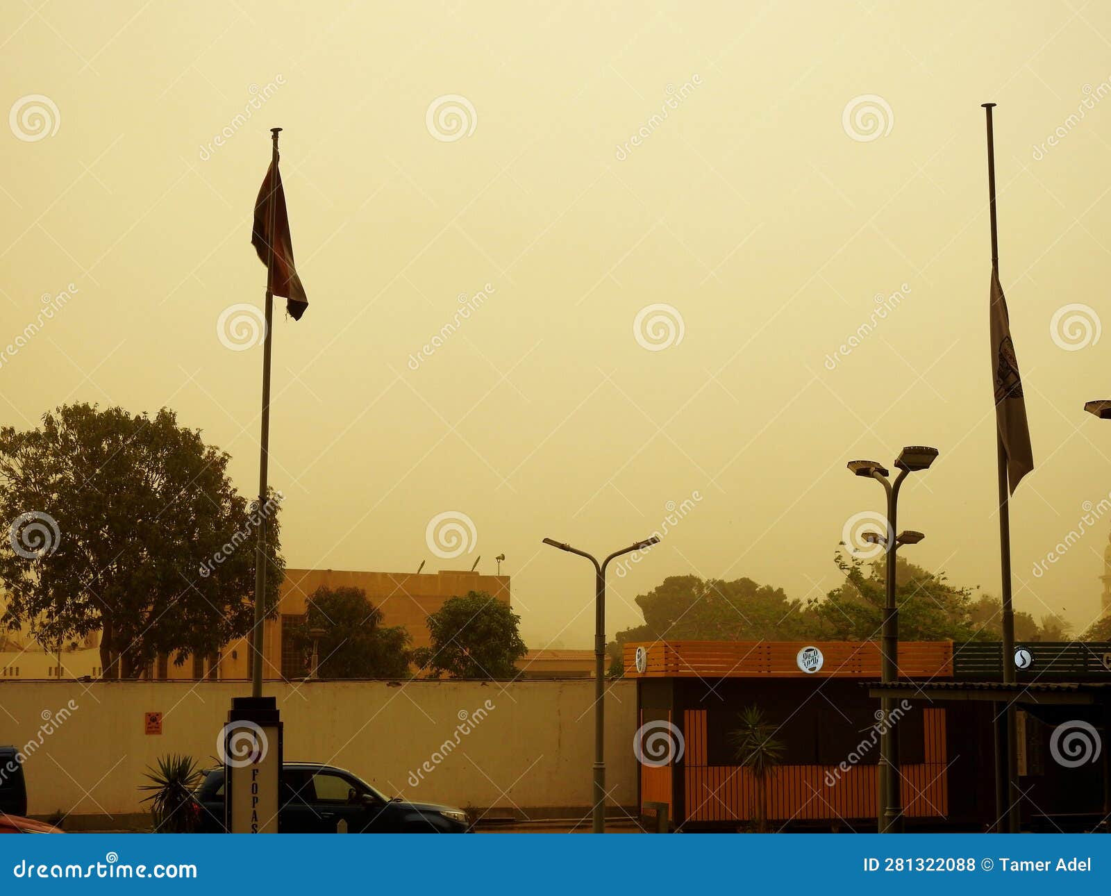 Cairo, Egypt, June 1 2023: a Blurry View during a Sandstorm Hitting Egypt with the Increase of ...