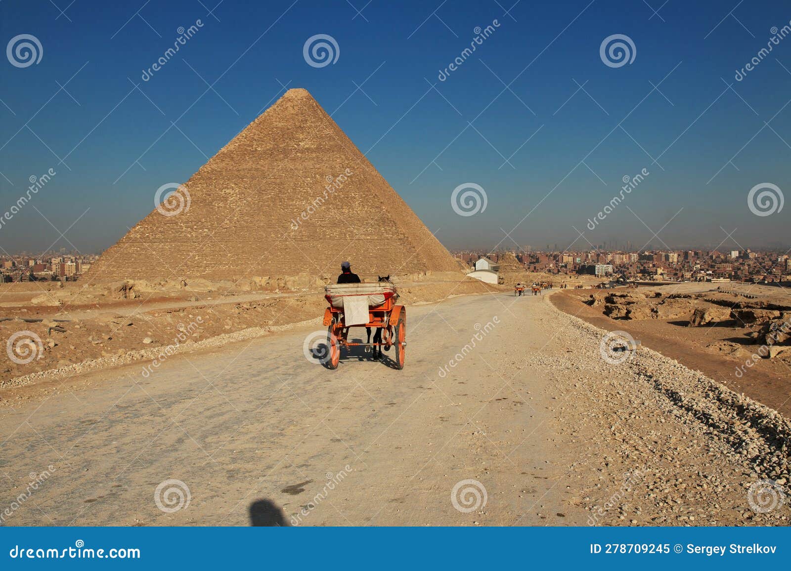 Cairo, Egypt - 05 Mar 2017. the People Close Great Pyramids in Giza ...
