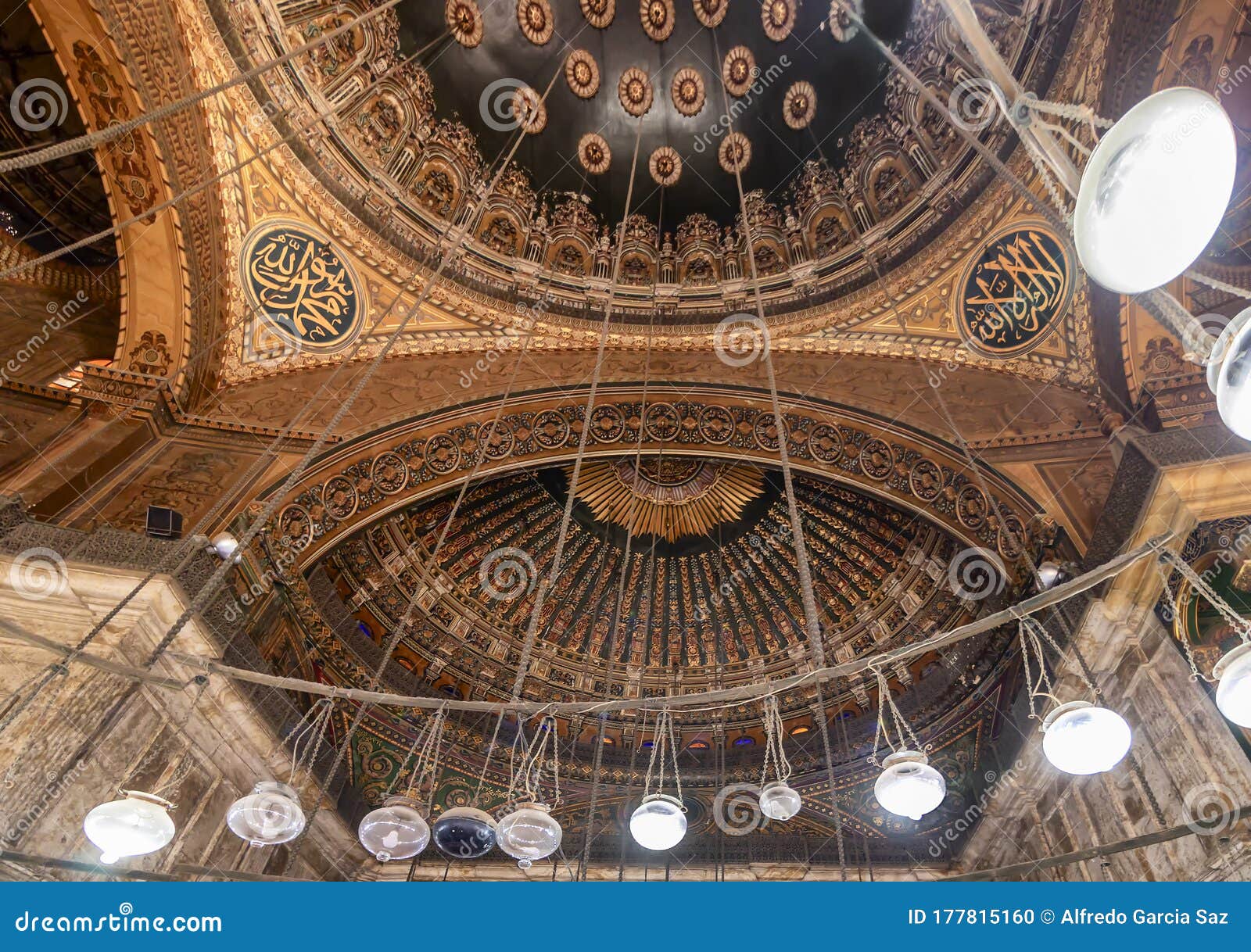 Cairo, Egypt - September 16, 2018: Interior of the Mosque of Muhammad ...