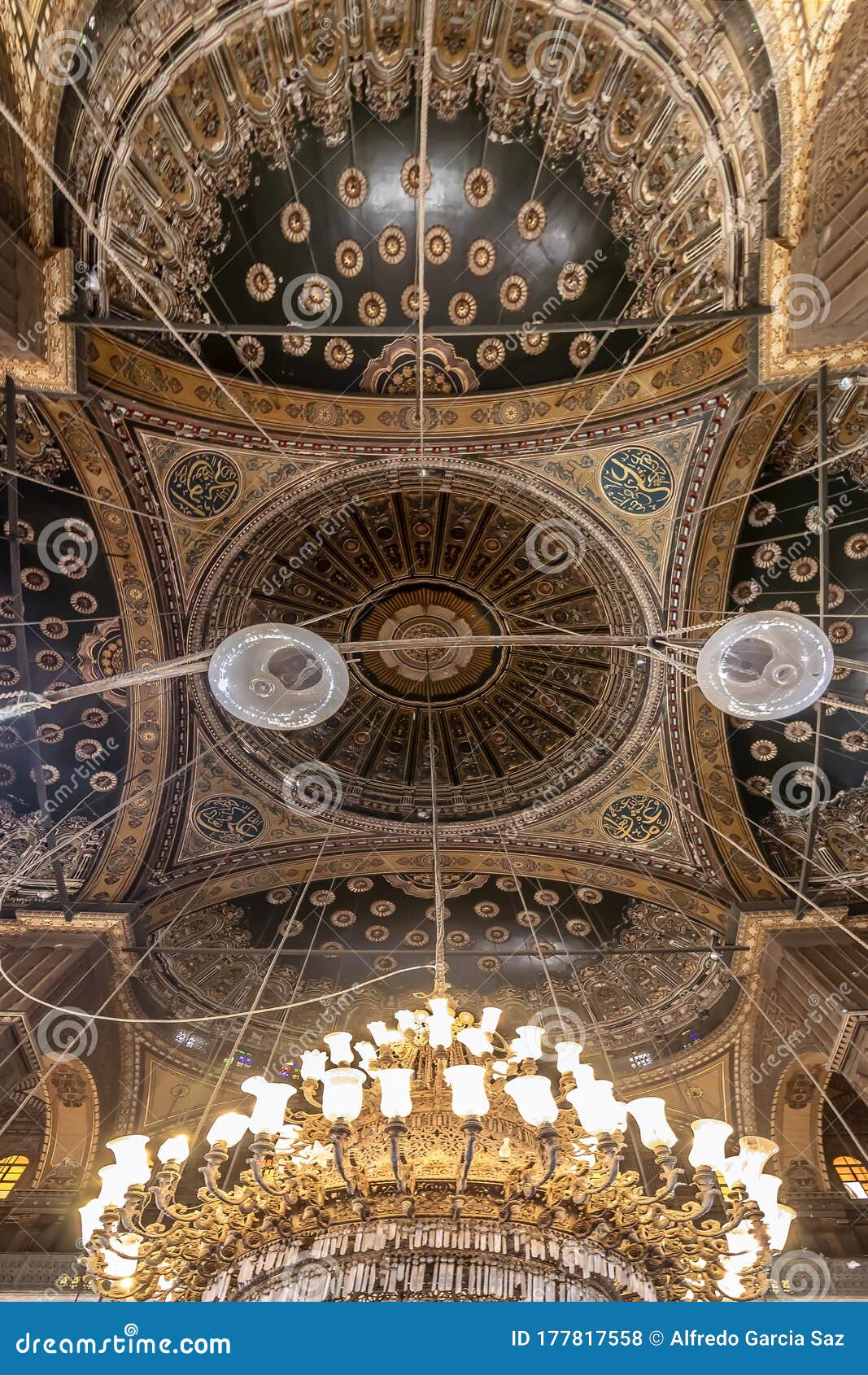 Cairo, Egypt - September 16, 2018: Interior of the Mosque of Muhammad ...