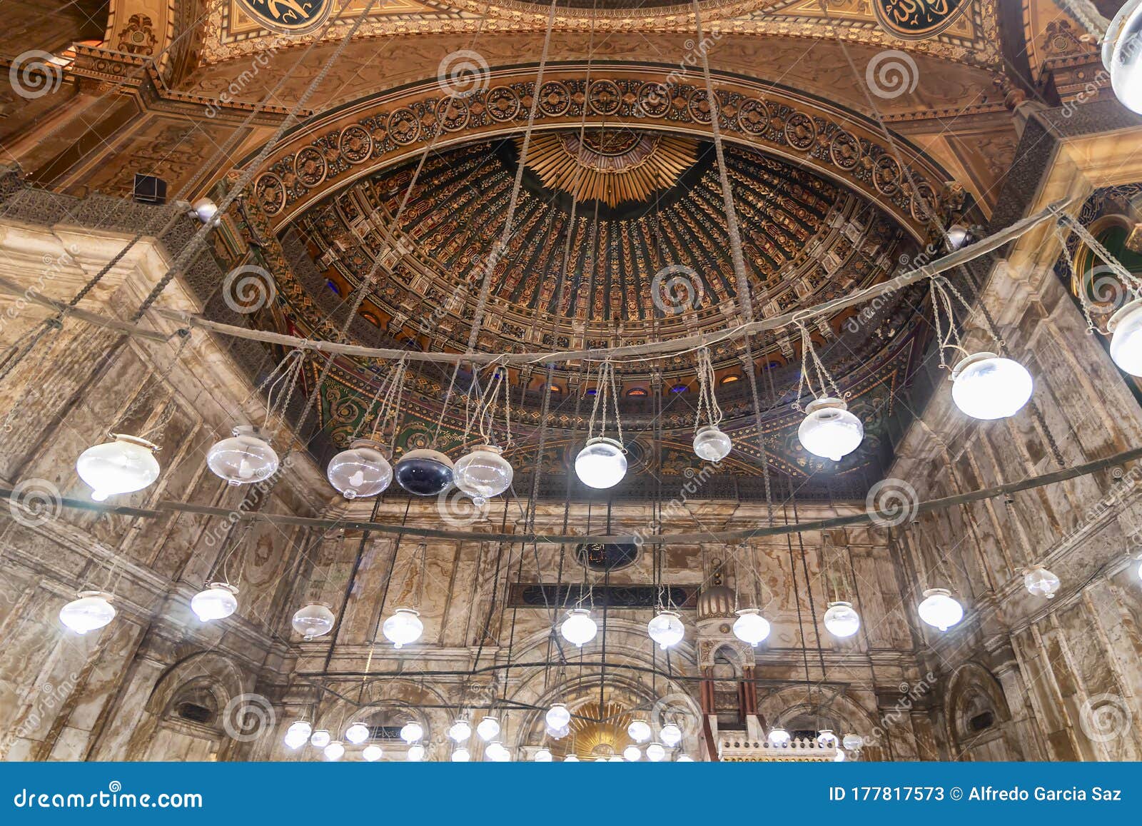 Cairo, Egypt - September 16, 2018: Interior of the Mosque of Muhammad ...