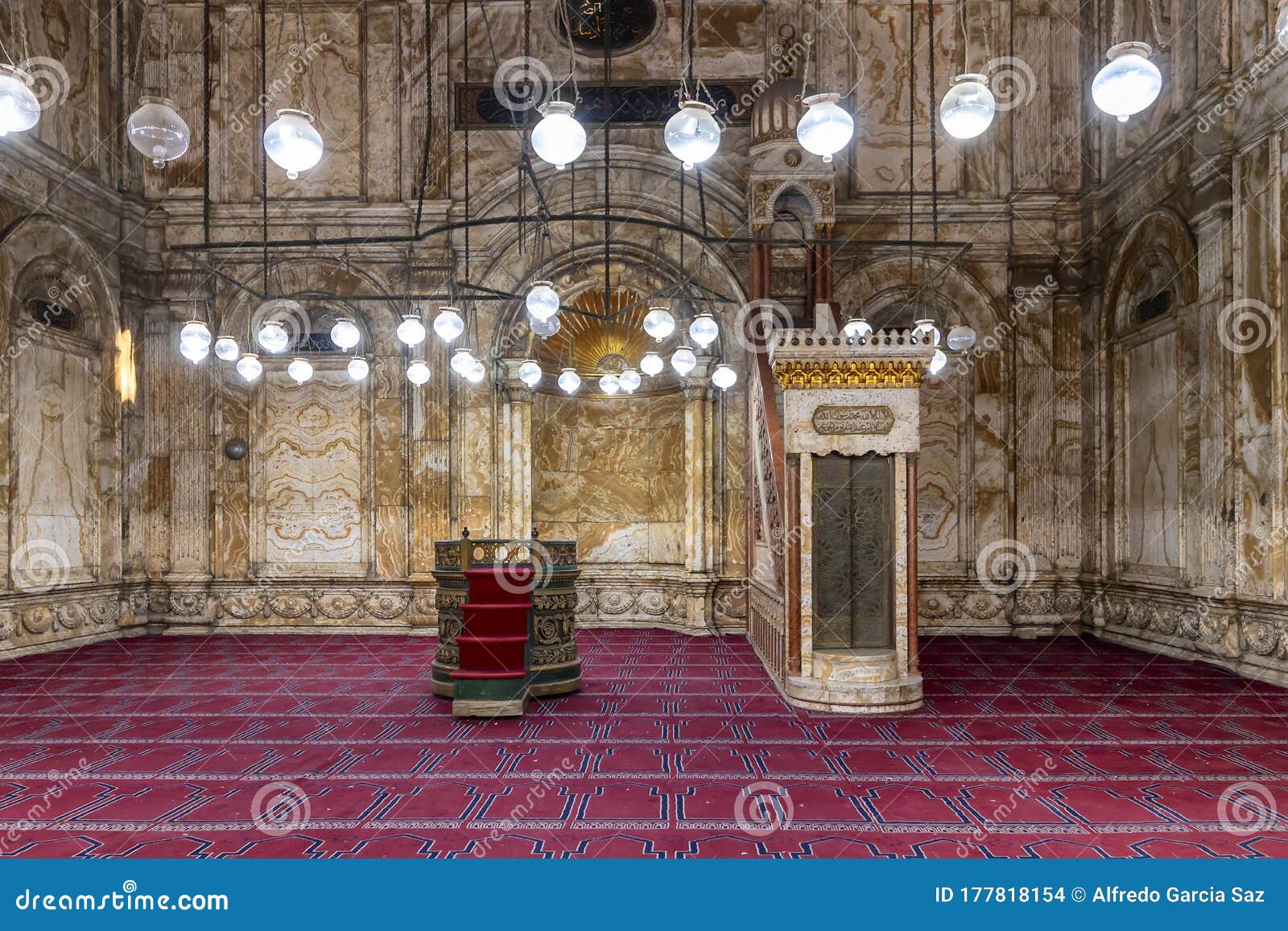 Cairo, Egypt - September 16, 2018: Interior of the Mosque of Muhammad ...