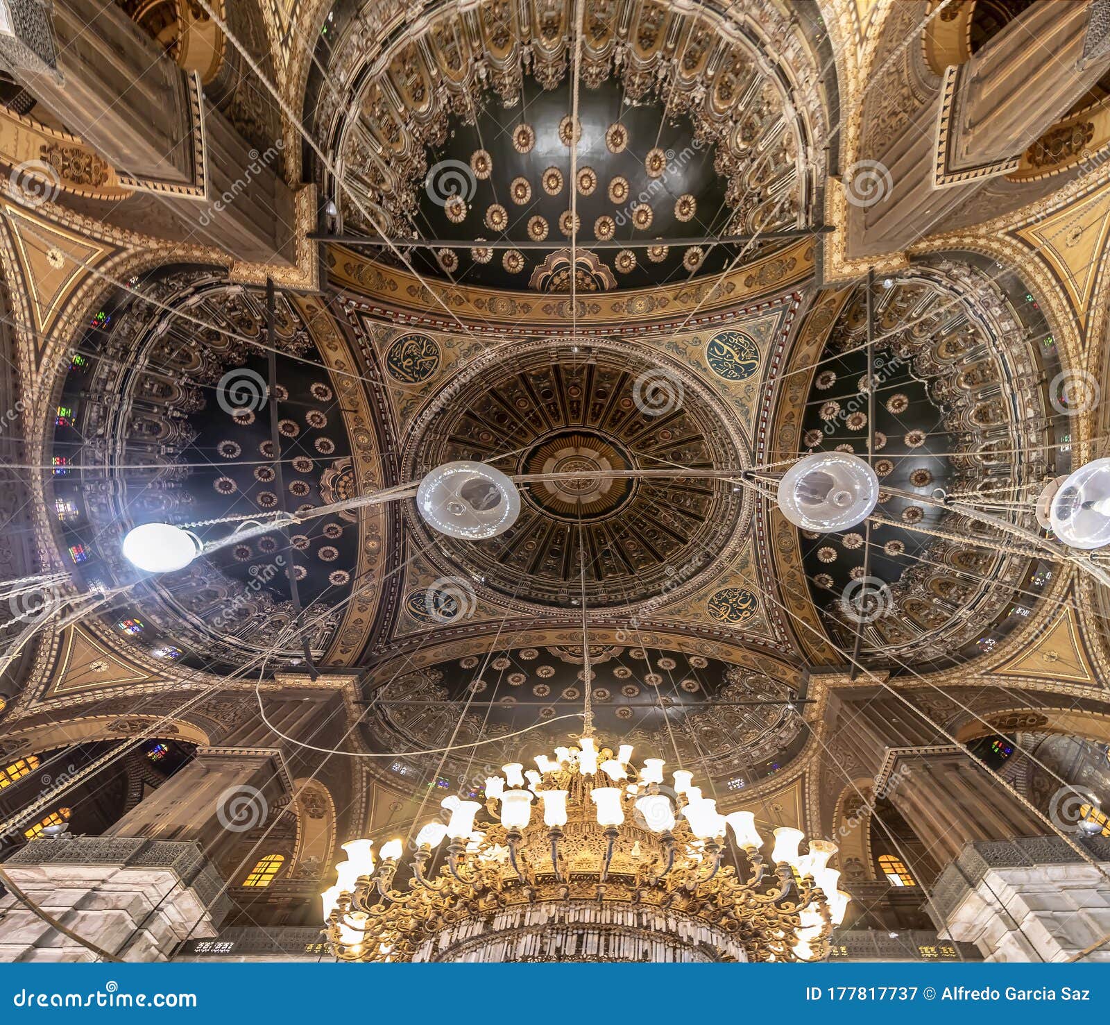 Cairo, Egypt - September 16, 2018: Interior of the Mosque of Muhammad ...