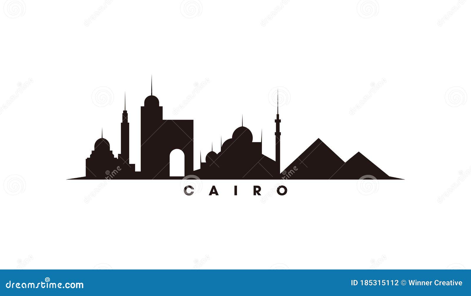 Cairo Egypt Skyline Silhouette Vector Stock Vector - Illustration of ...