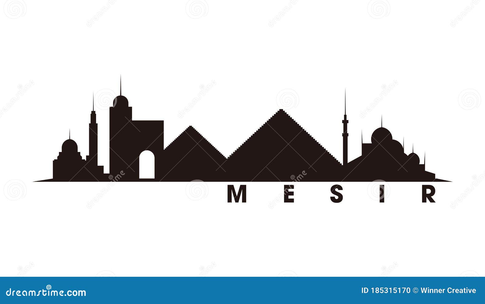 Cairo Egypt Skyline and Landmarks Silhouette Vector Stock Vector ...