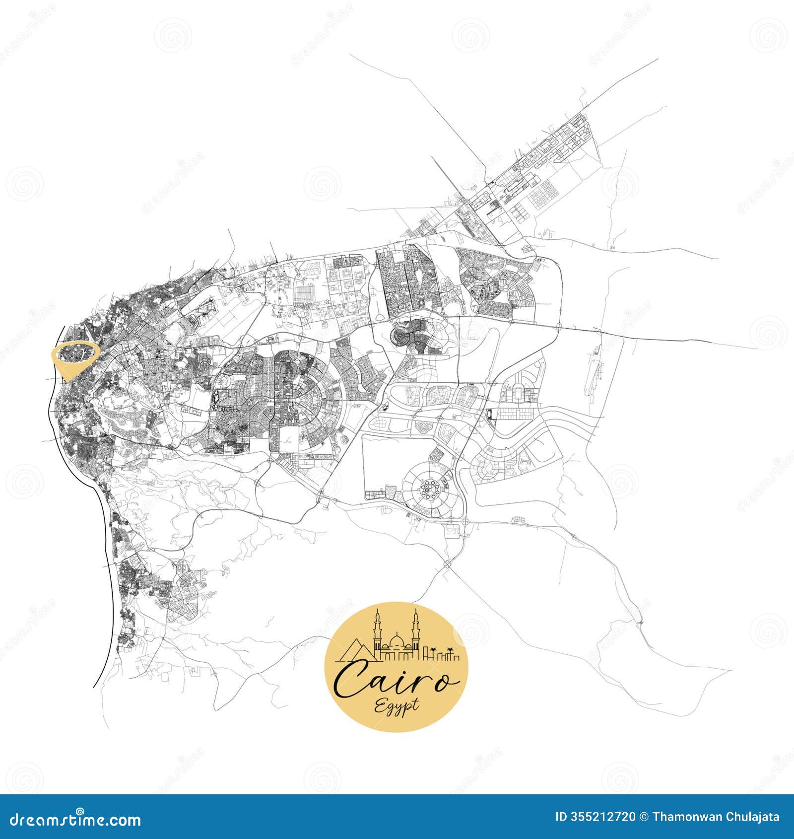 Cairo Location Map Stock Illustration | CartoonDealer.com #359352853