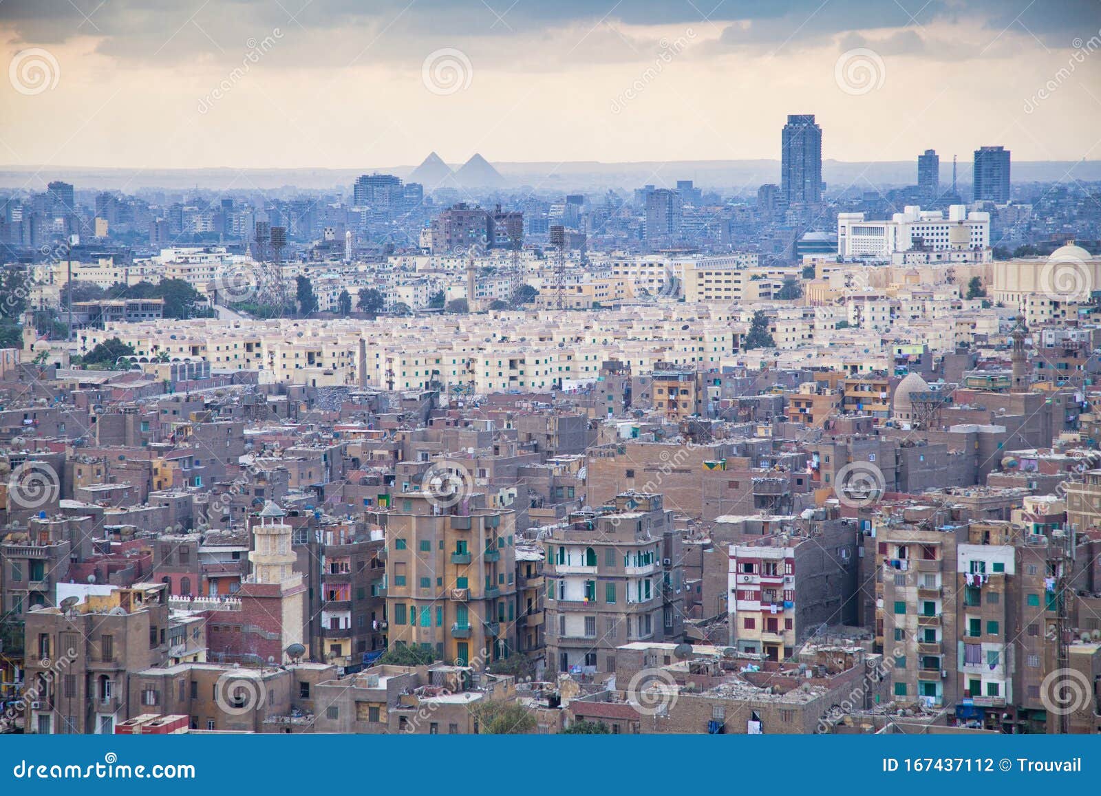 Cairo, Egypt, Sunset Panorama Stock Photo - Image of cairo, capital ...