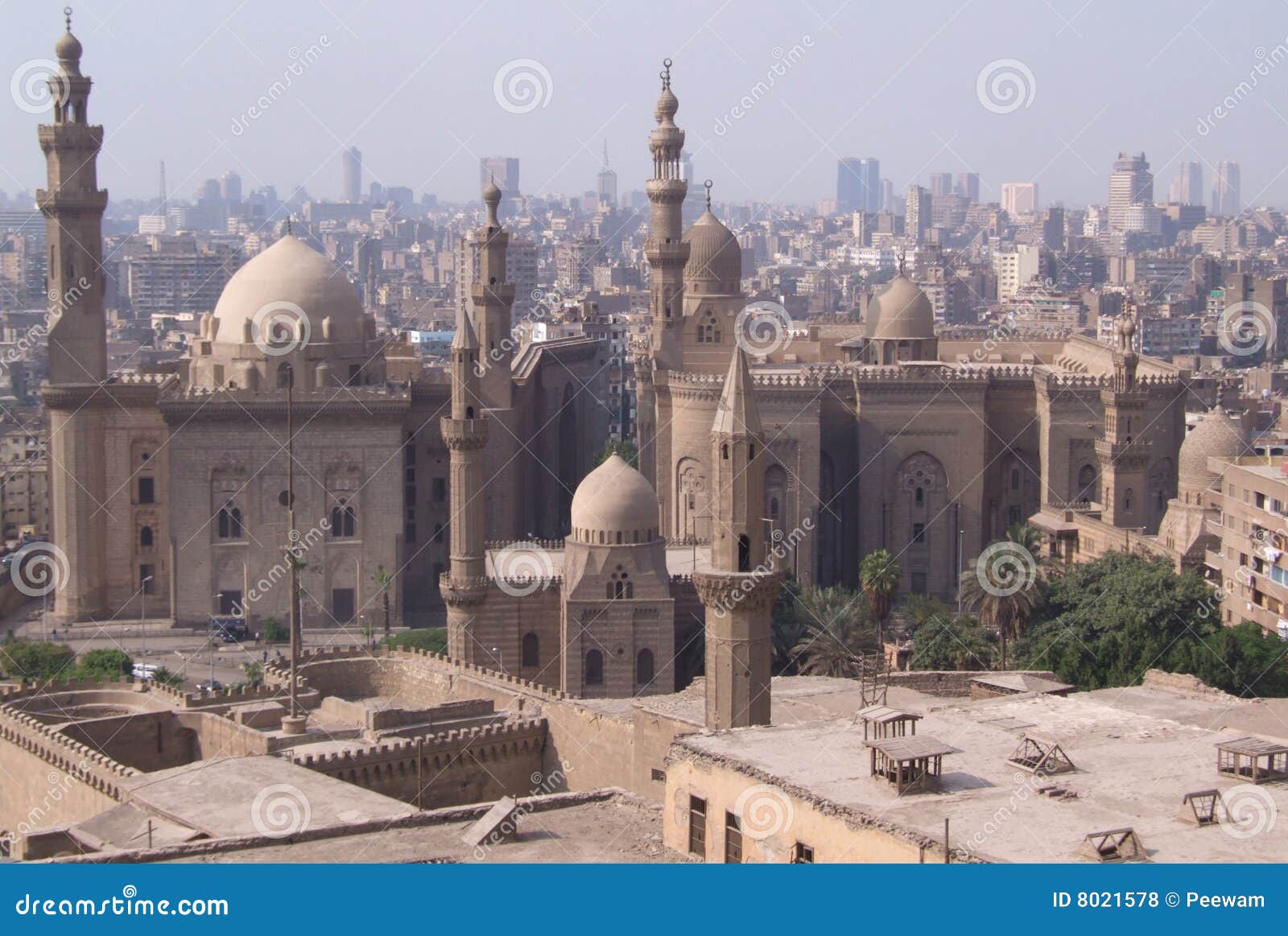 The Domes and Minarets of Cairo Mosques, Egypt Stock Photo - Image of ...
