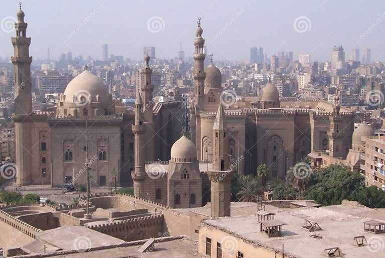 The Domes and Minarets of Cairo Mosques, Egypt Stock Photo - Image of ...