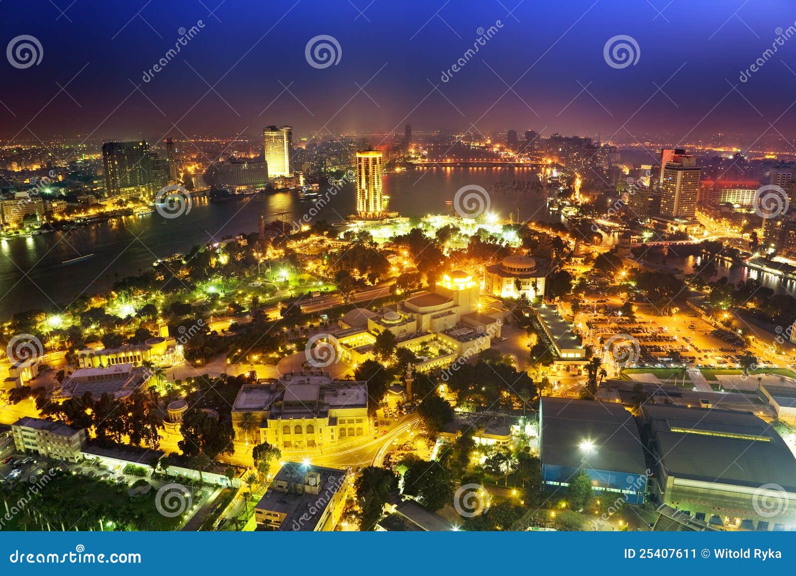 Cairo by night stock image. Image of twilight, light - 25407611