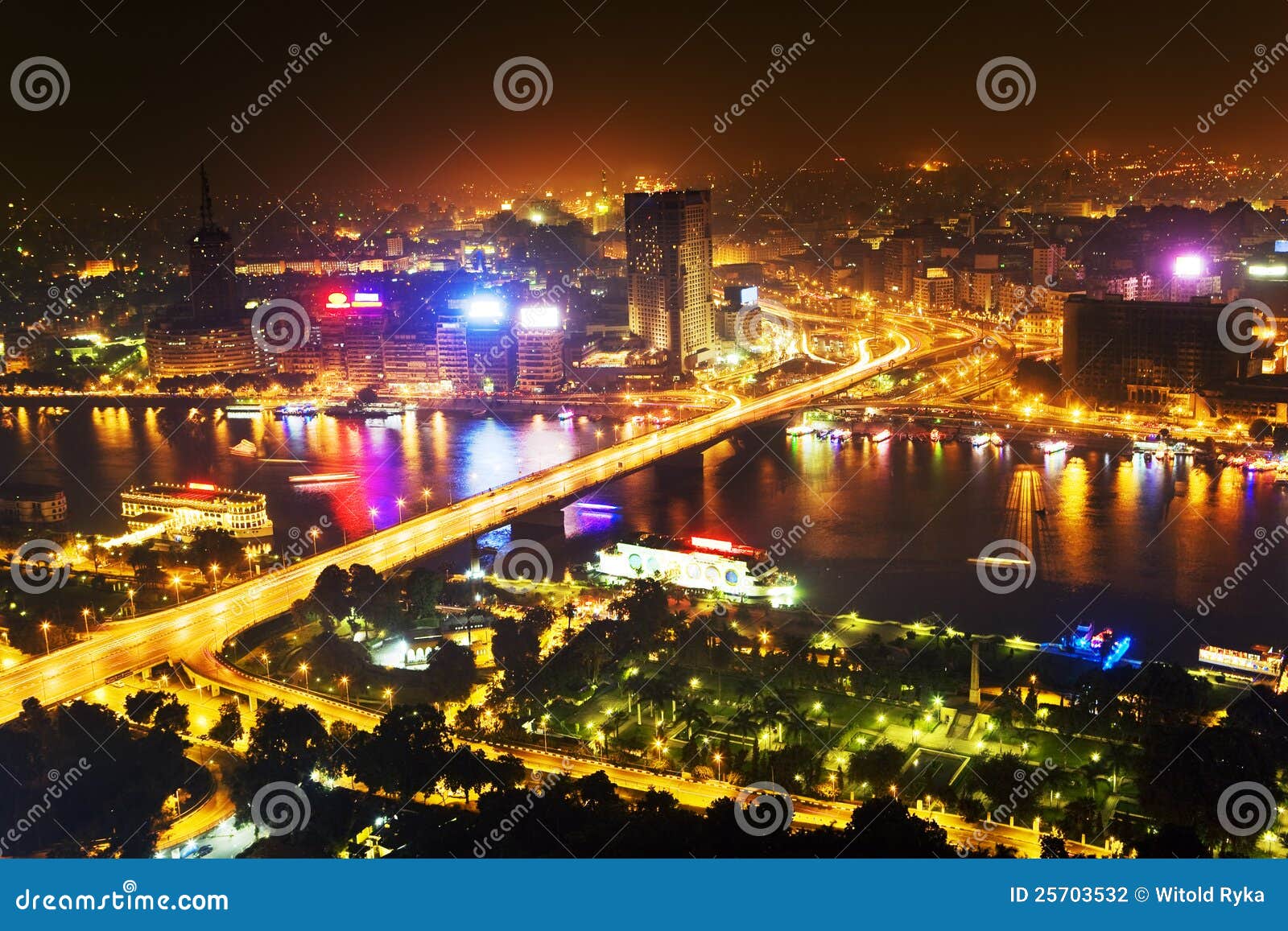 Cairo by night stock photo. Image of egypt, river, structure - 25703532