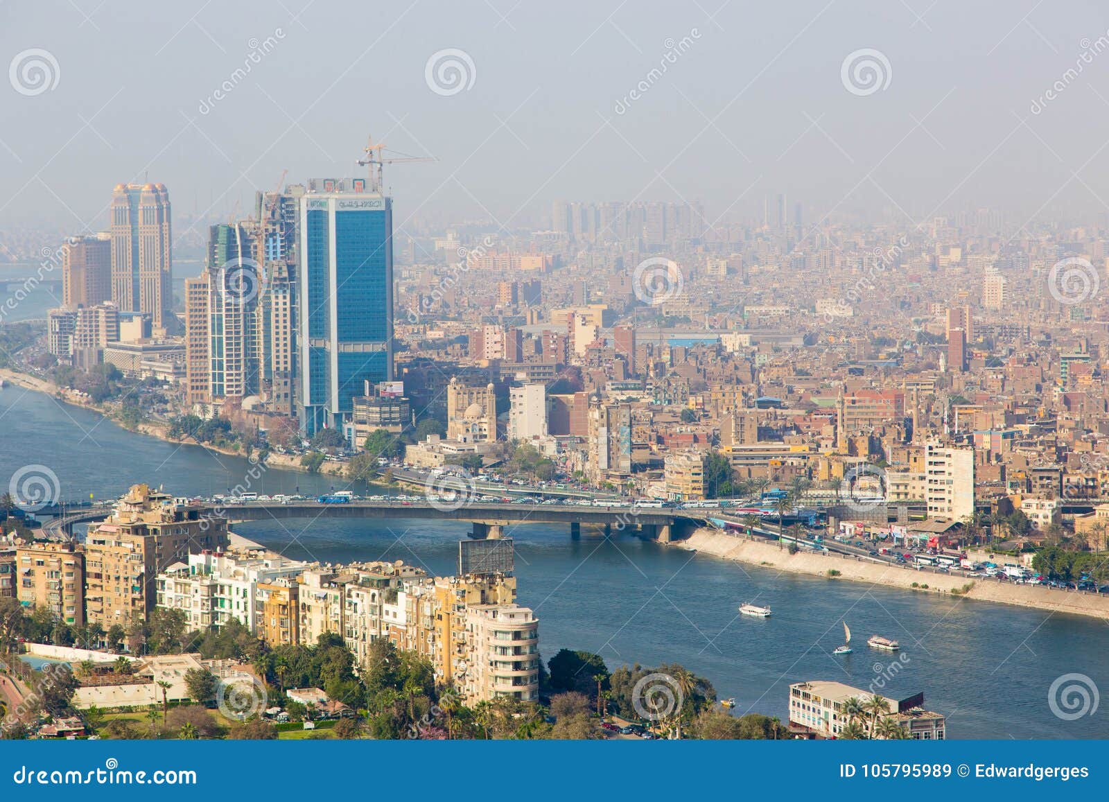 Cairo from top editorial stock image. Image of city - 105795989