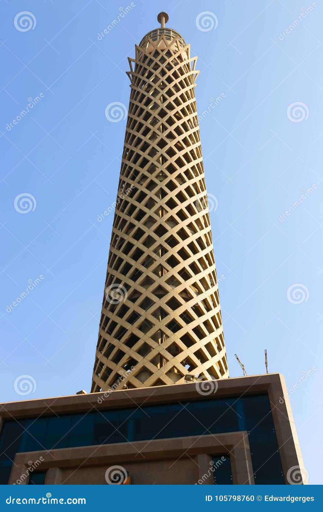 Cairo Tower stock photo. Image of night, egypt, light - 105798760