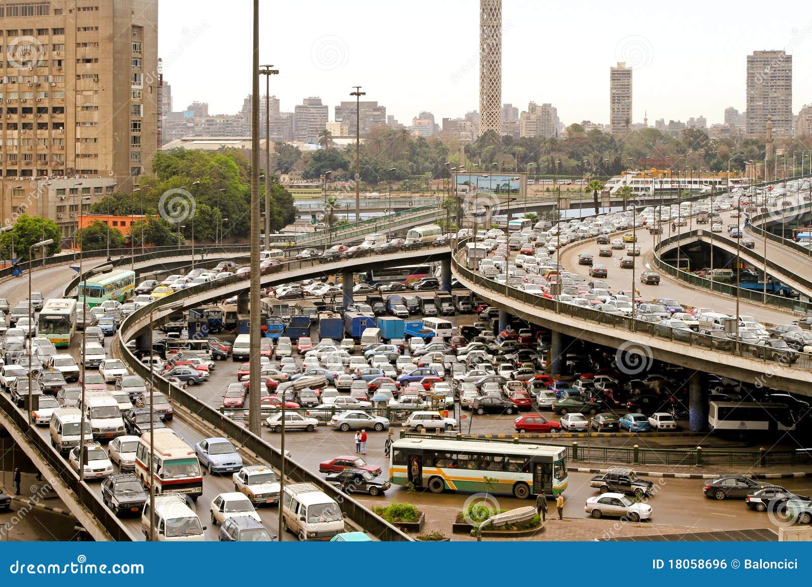 Cairo Traffic Jam Editorial Photo - Image: 18058696