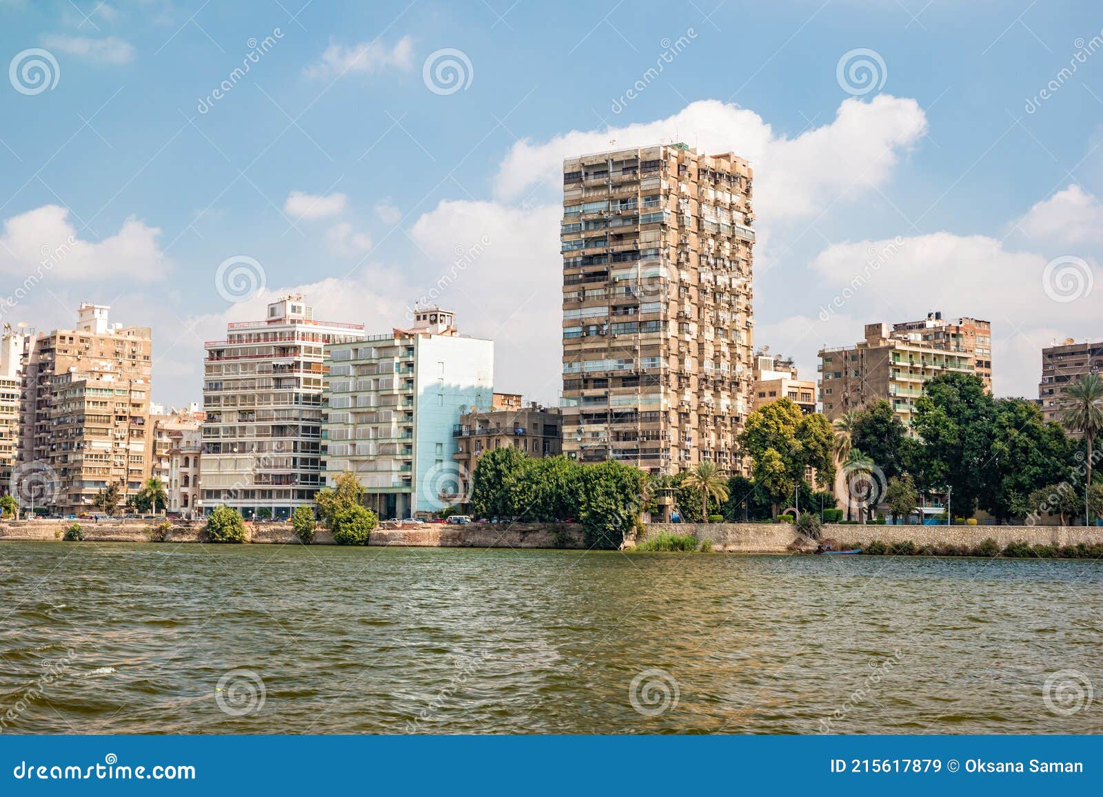 Cairo View from Nile River, Egypt Stock Image - Image of arabic ...