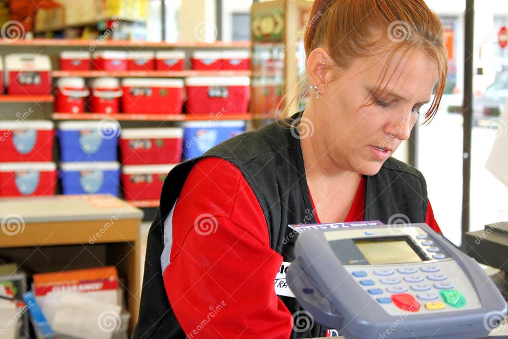 Caissier photo stock. Image du propriétaire, femelle, détail - 5703598