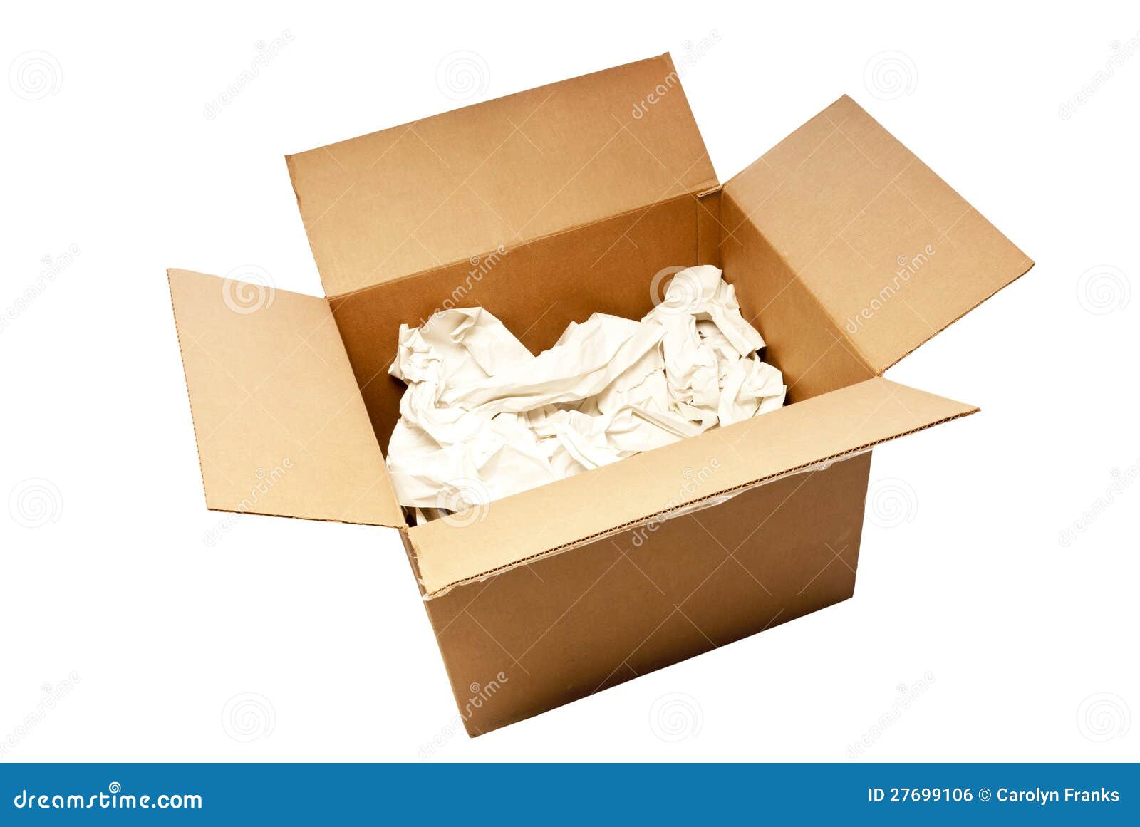 Caixa Aberta Usada Grande Com Papel De Embalagem Foto de Stock - Imagem ...