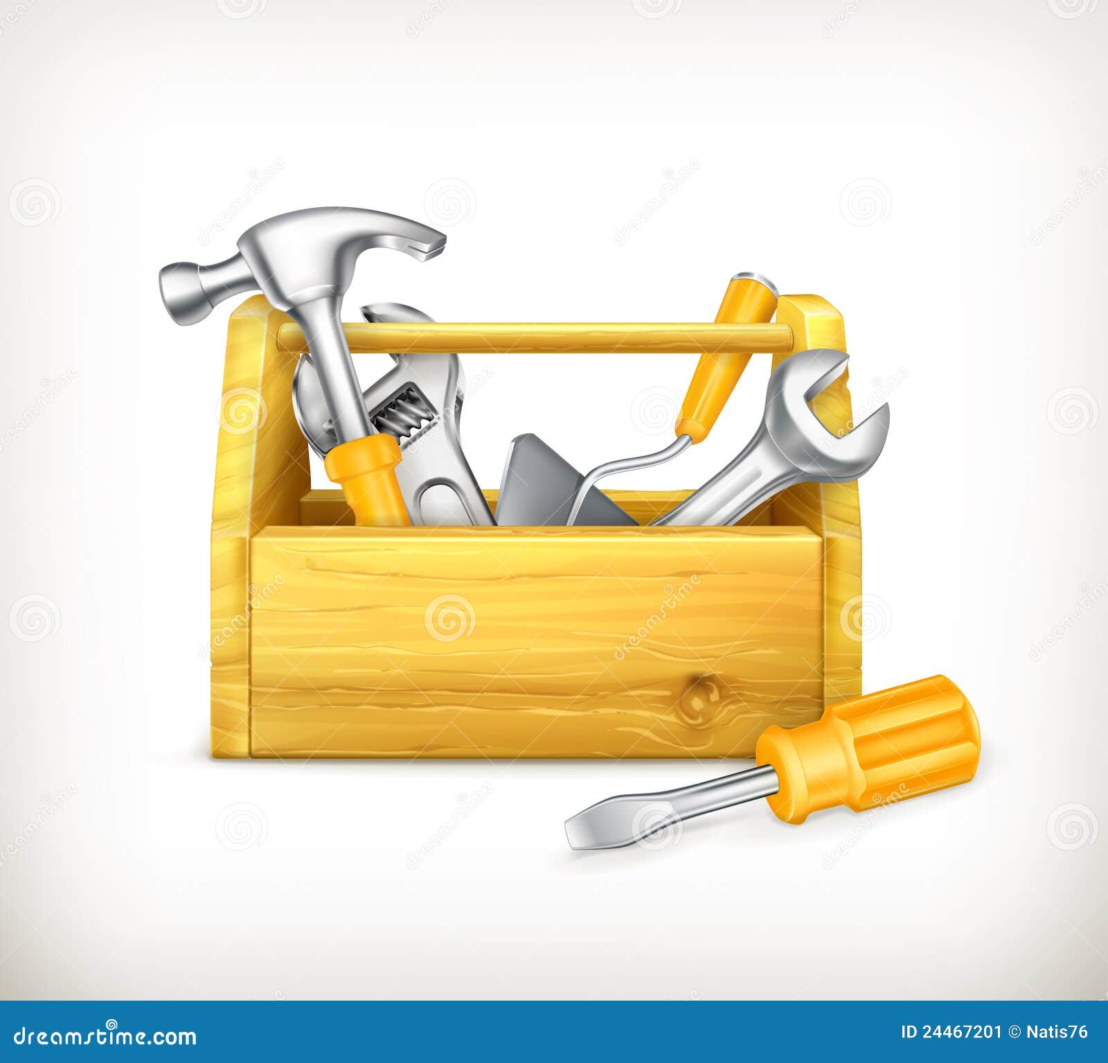 Caixa De Ferramentas De Madeira Ilustração do Vetor - Ilustração de ...