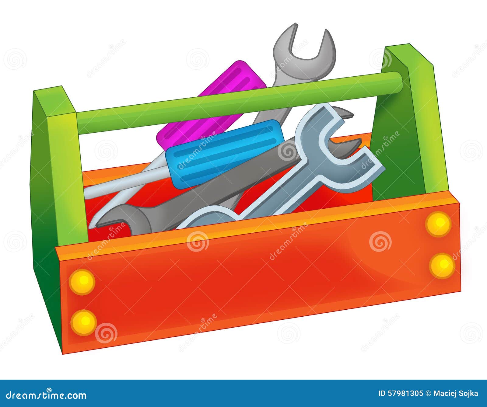 Caixa De Ferramentas Dos Desenhos Animados Ilustração Stock ...