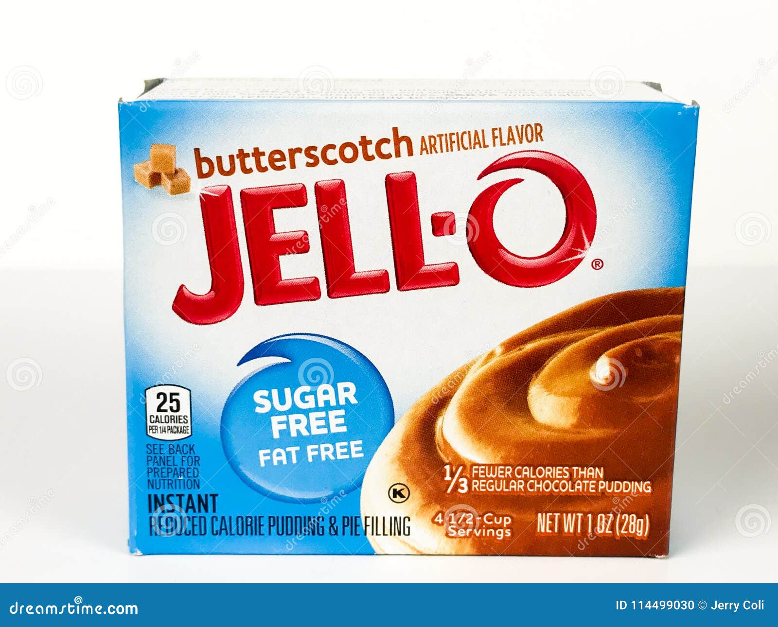 Caixa De Jello Sugar Free Butterscotch Pudding Mix Imagem Editorial ...