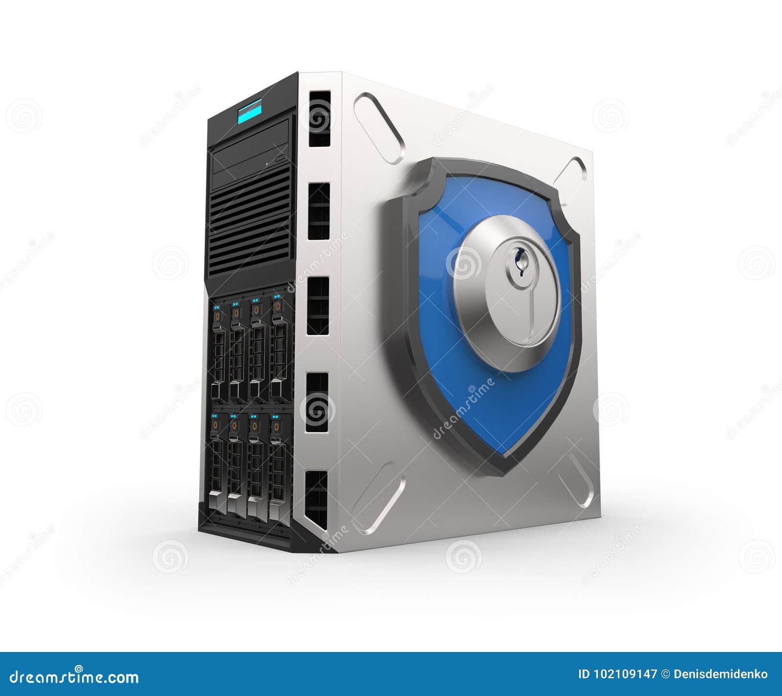 Caixa Do Servidor De Rede Isolada No Branco Ilustração Stock ...