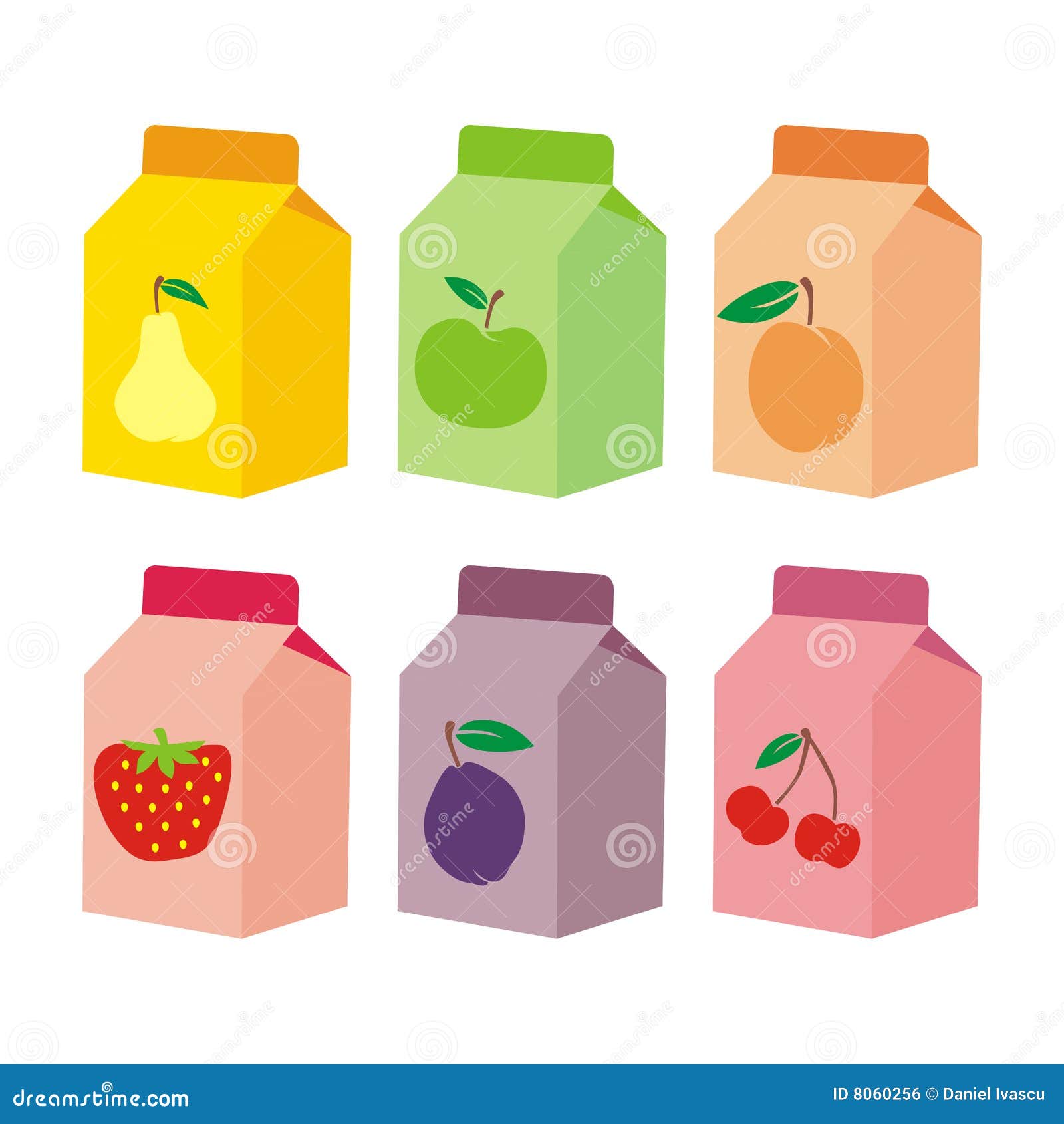 Caixas Isoladas Da Caixa Do Suco Ilustração Do Vetor Ilustração De