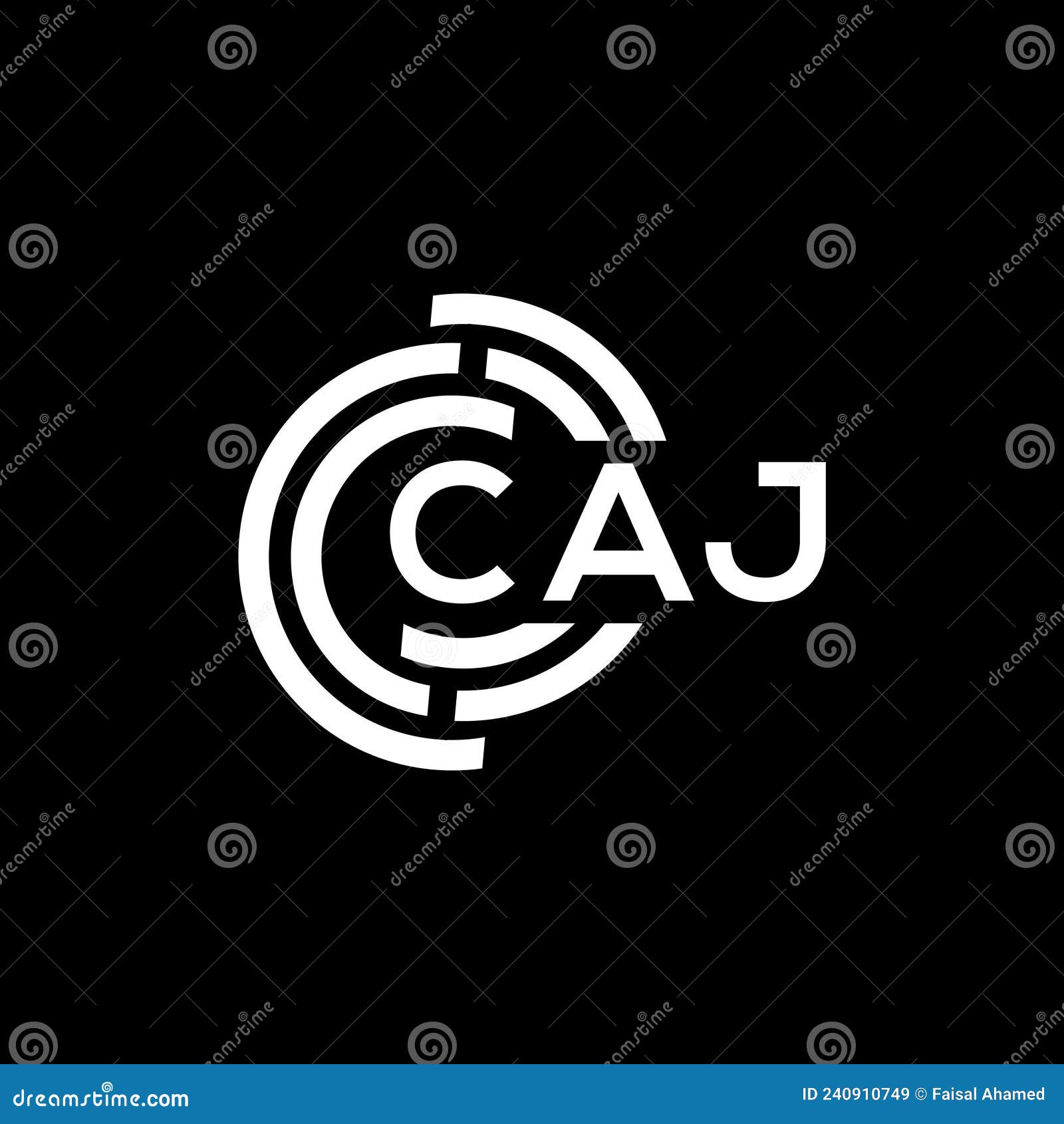 CAJ Letter Logo Design on Black Background. CAJ Creative Initials ...