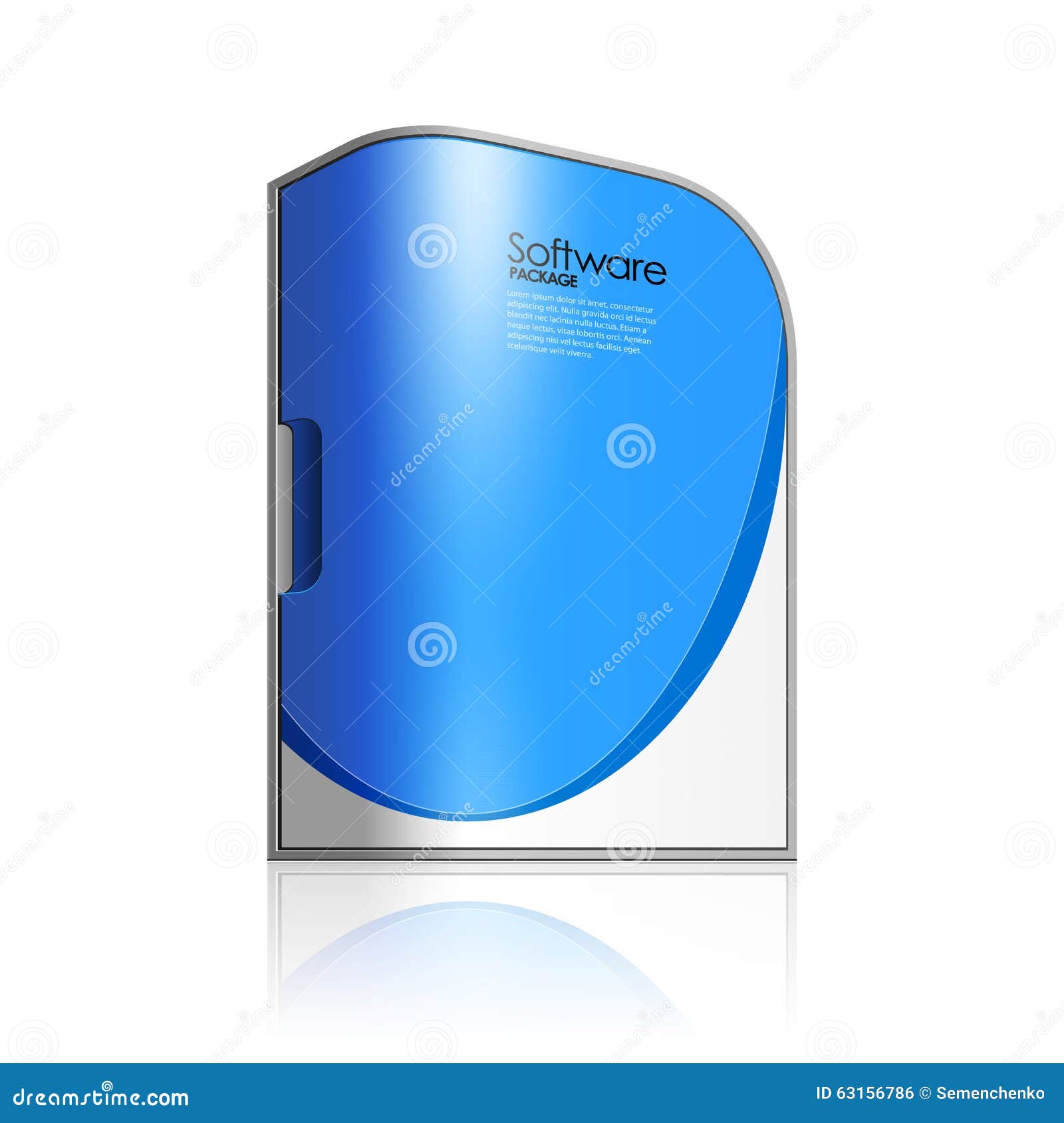 Caja Azul Del Software Con Las Esquinas Redondeadas Ilustración del ...