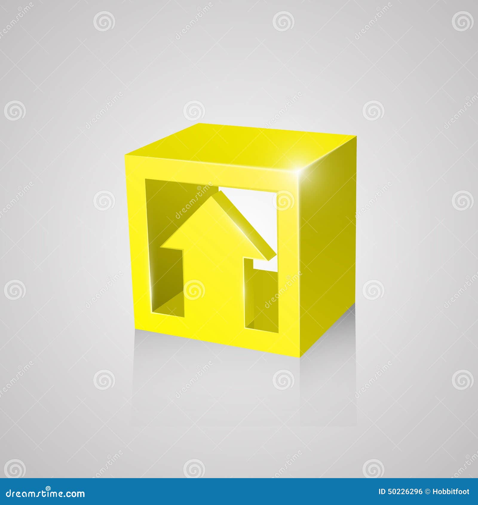 Caja Con La Flecha, Amarilla Ilustración del Vector - Ilustración de ...