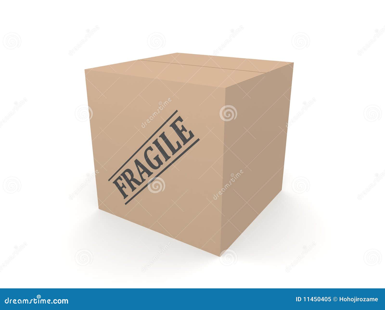 Caja de cartón 3D frágil stock de ilustración. Ilustración de enviar ...