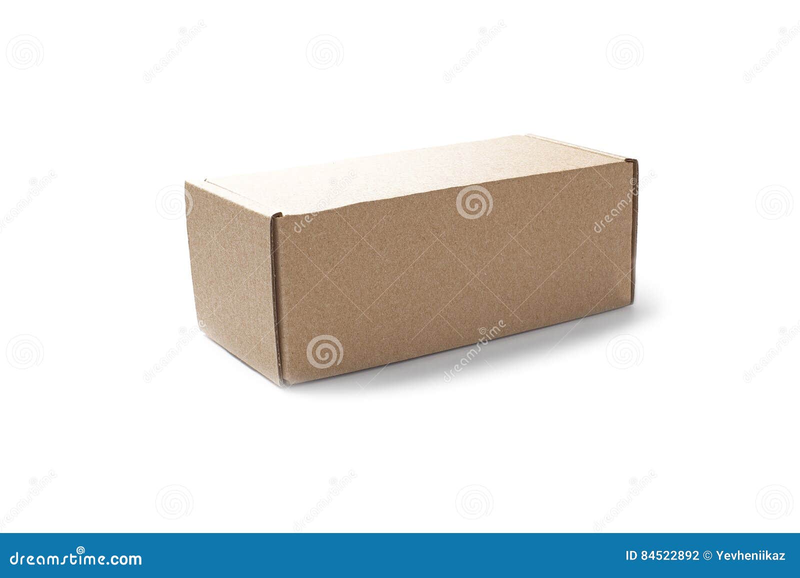 Caja De Cartón Rectangular Cerrada En Un Fondo Blanco Aislado Foto de ...