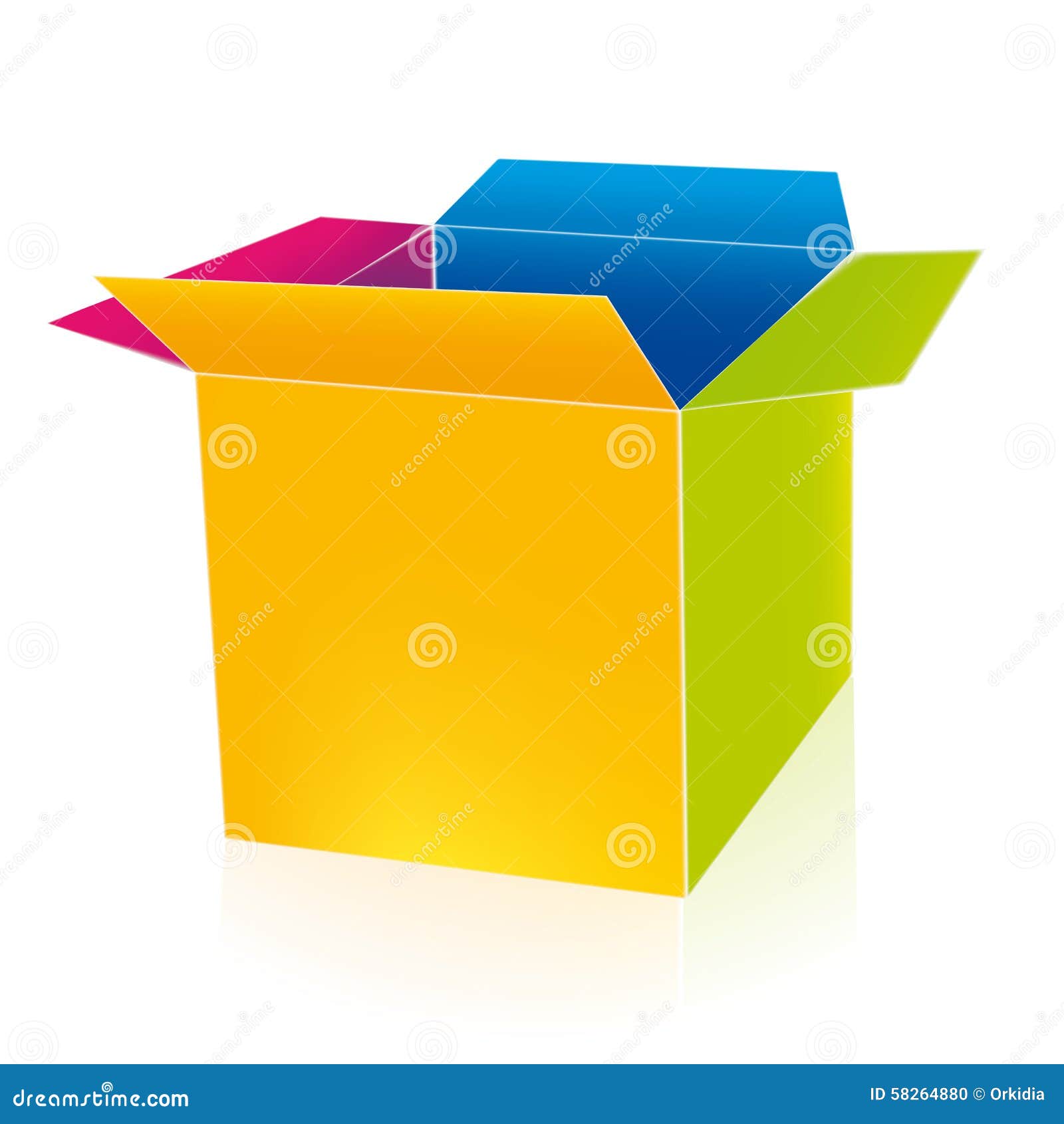 Caja de color ilustración del vector. Ilustración de regalo - 58264880