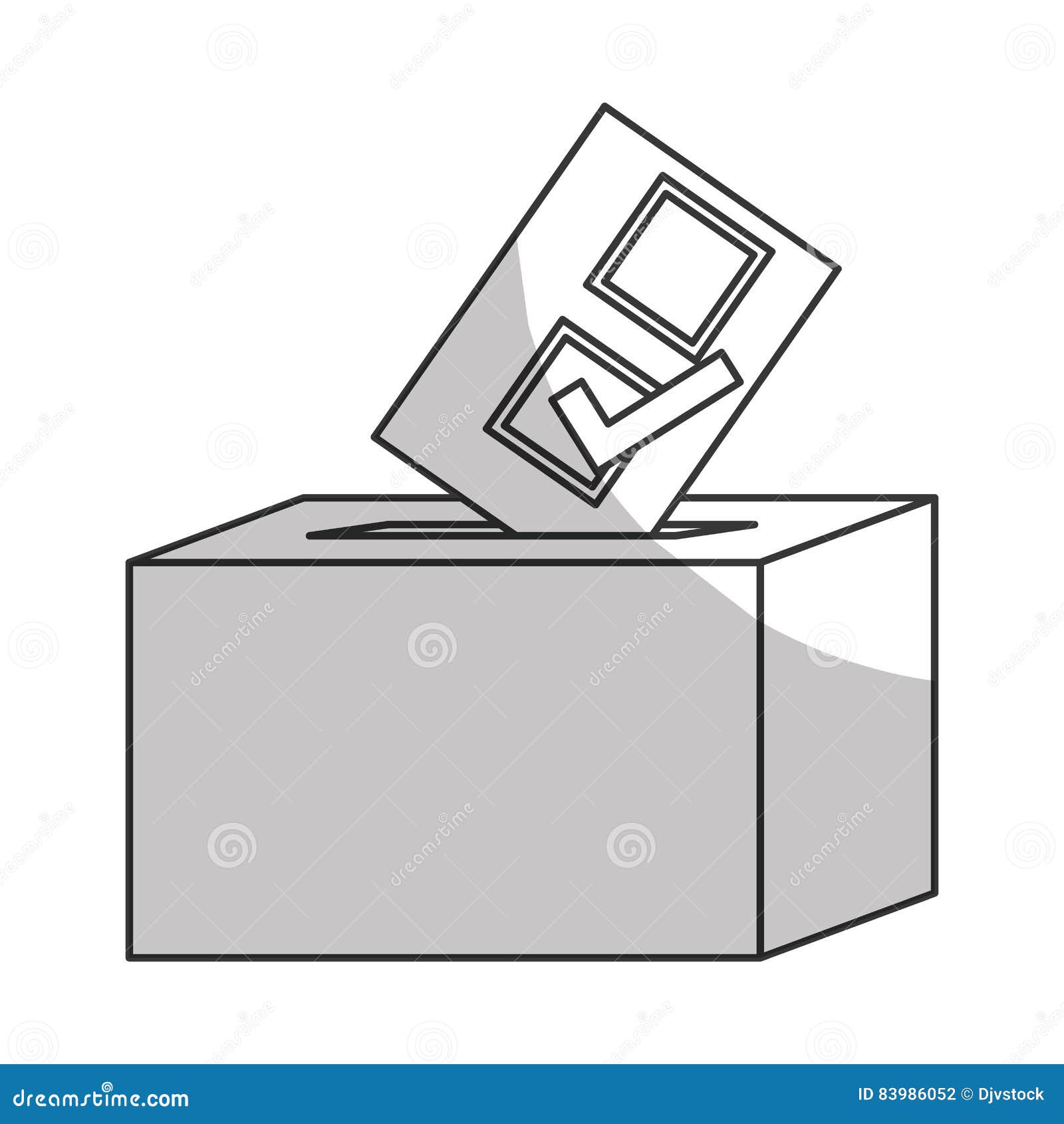 Caja de icono del voto stock de ilustración. Ilustración de capital ...